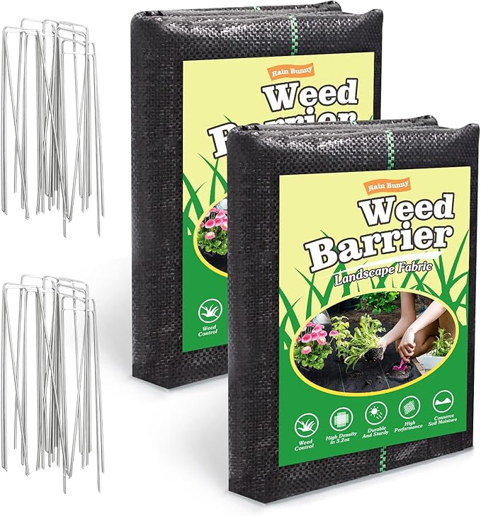 Amazon.com : 2 Pack 3x50ft Weed Barrier Landscape Fabric Heavy Duty ...