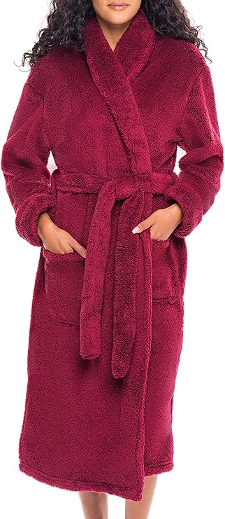 Alexander Del Rossa Fluffy Robe, Fuzzy Robe for Women, Warm Soft Fluffy ...