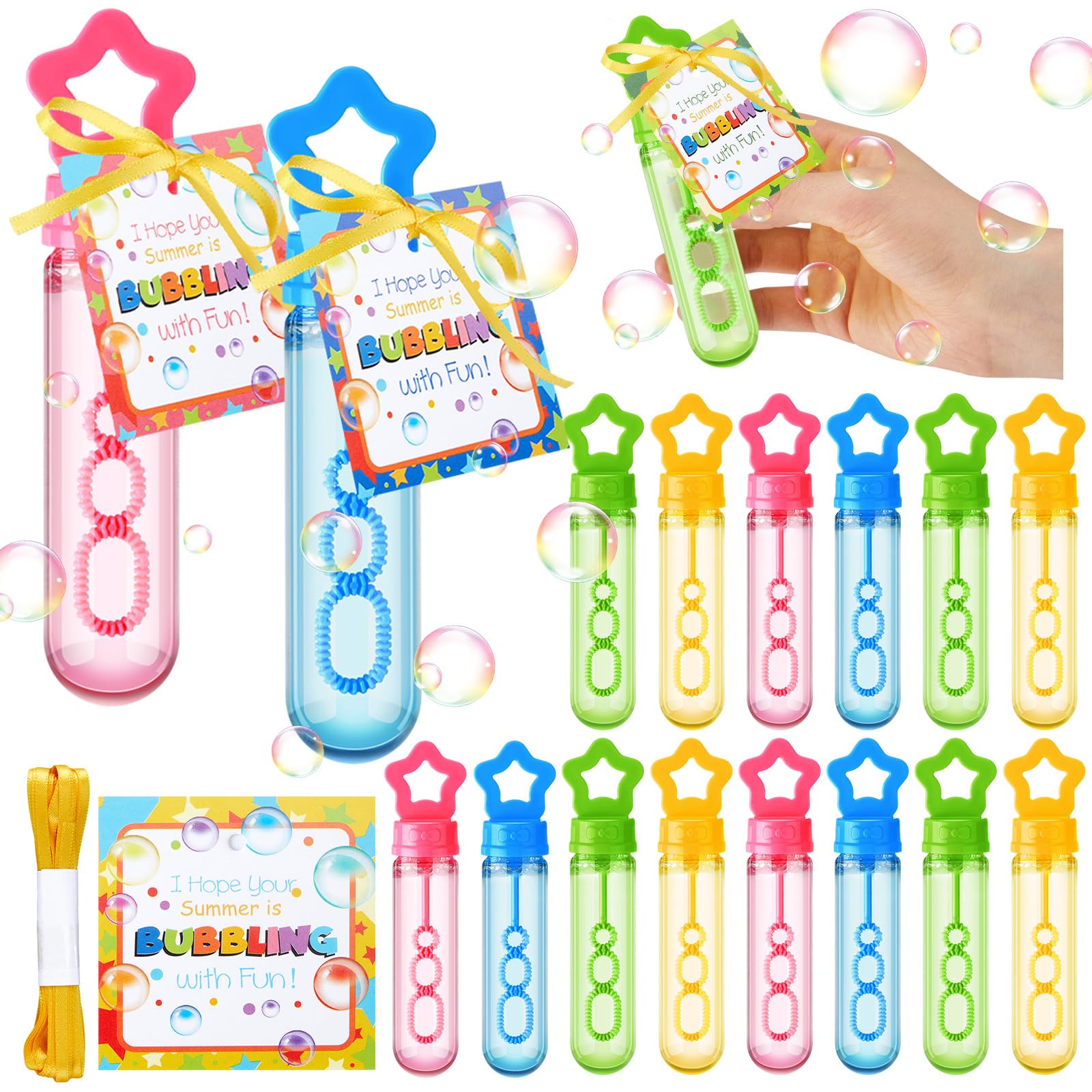 Amazon.com: VercanMonth 24 Pack Mini Star Bubble Wands Bulk End of Year ...