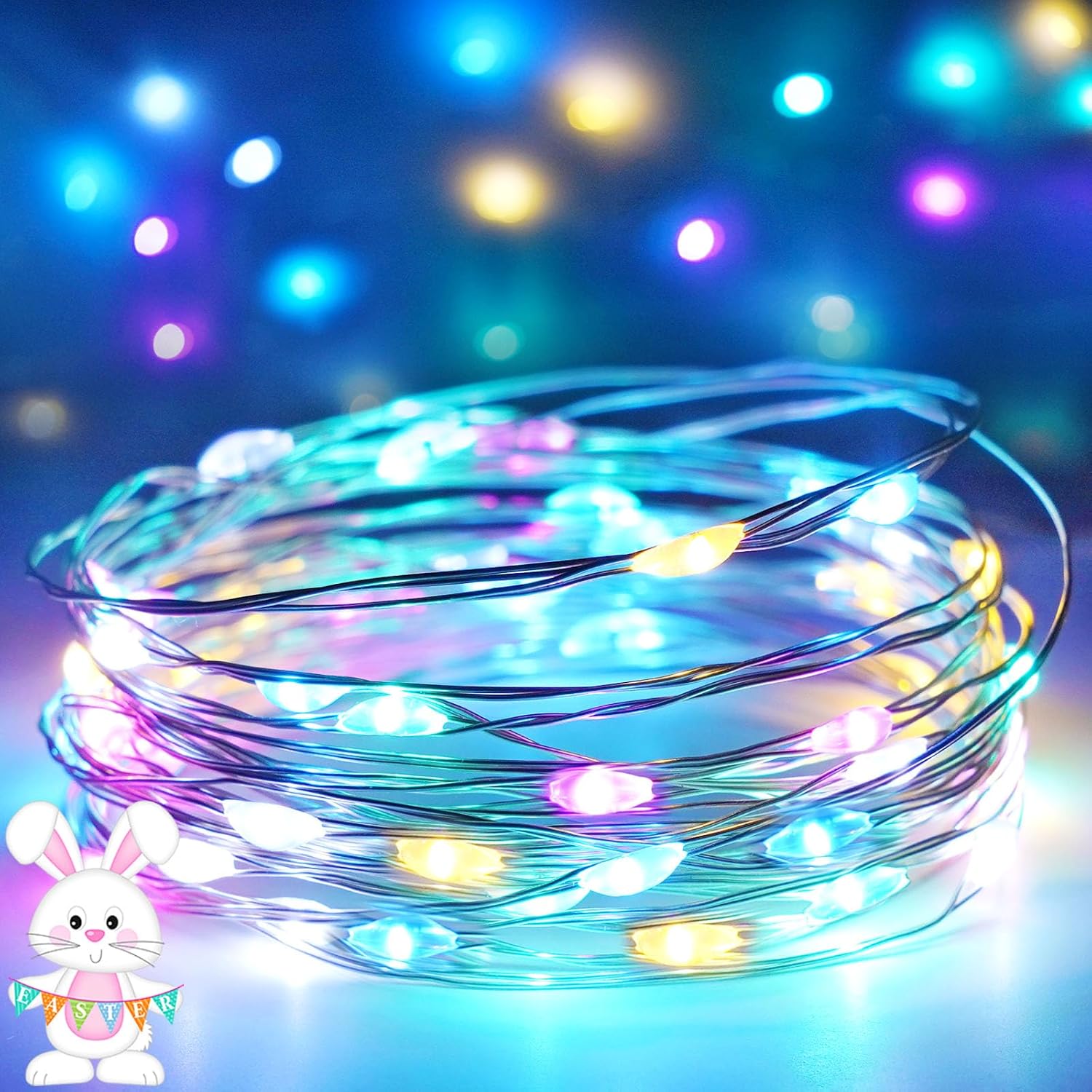 Amazon.com: 4-Pack Easter Lights Battery Operated, Pastel Fairy Lights ...