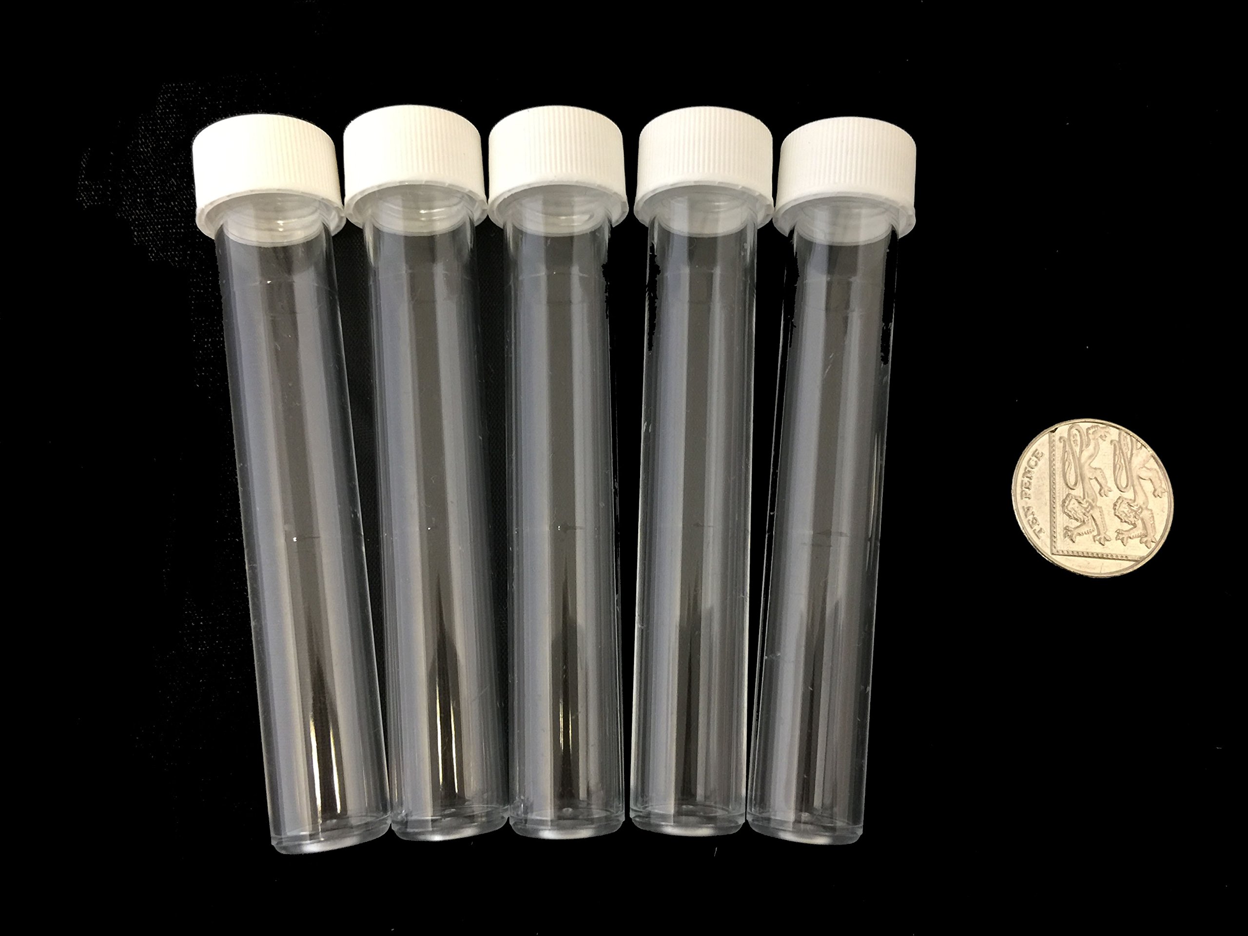 10ml Plastic Test Tubes vials Sample containers Powder Craft with White ...