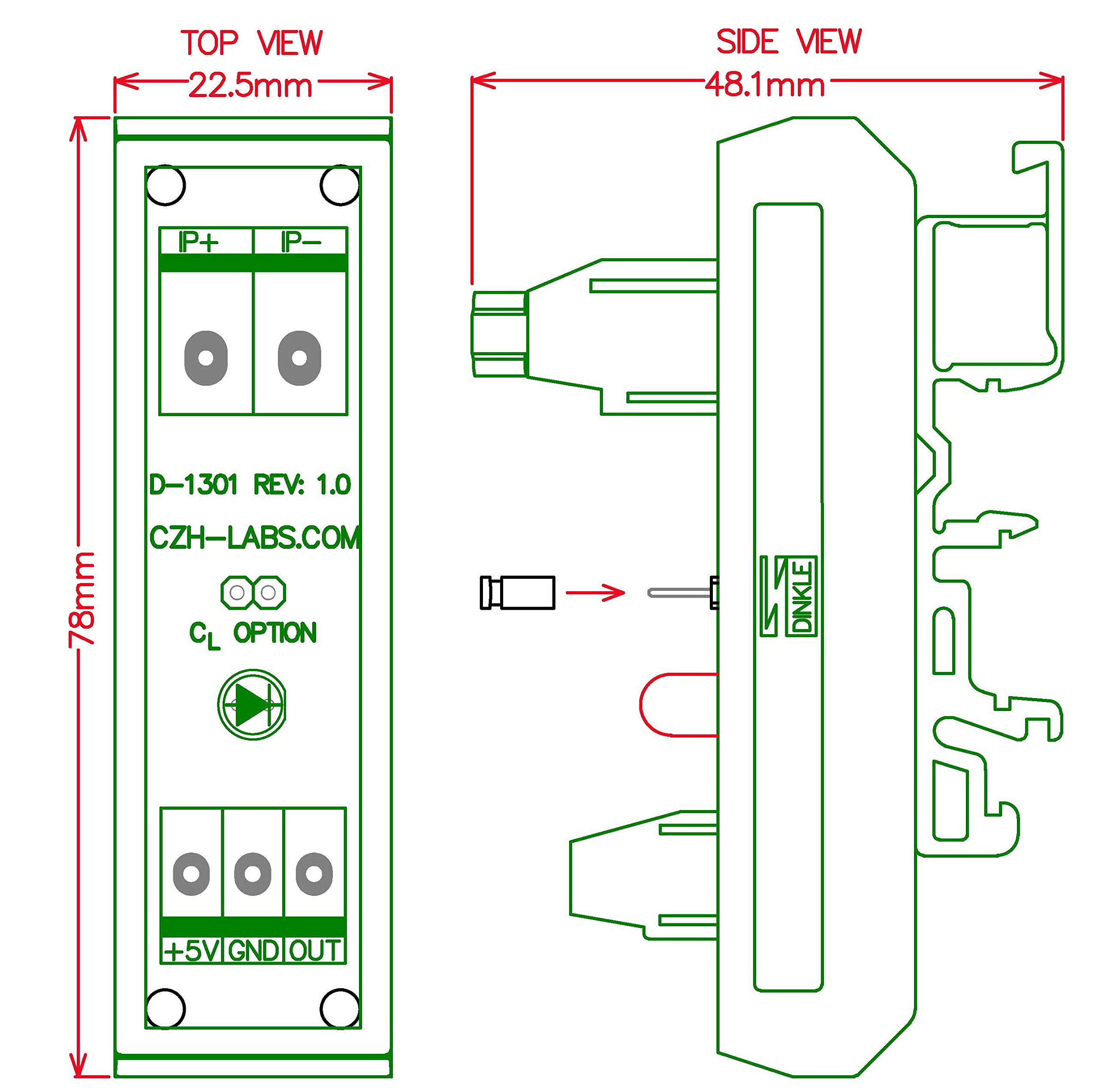 Snapklik.com : Slim DIN Rail Mount AC/DC Current Sensor Module, Based ...