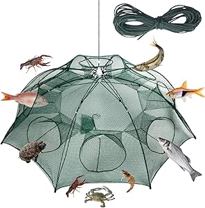 Zorbes Light 8 Side Bait Fishing Trap, Portable Folded Fishing Net ...