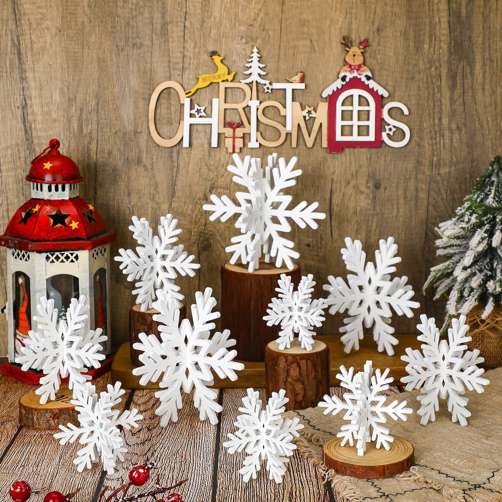 Amazon.com : FOBSME Christmas Snowflakes Decoration Set of 6 Winter ...