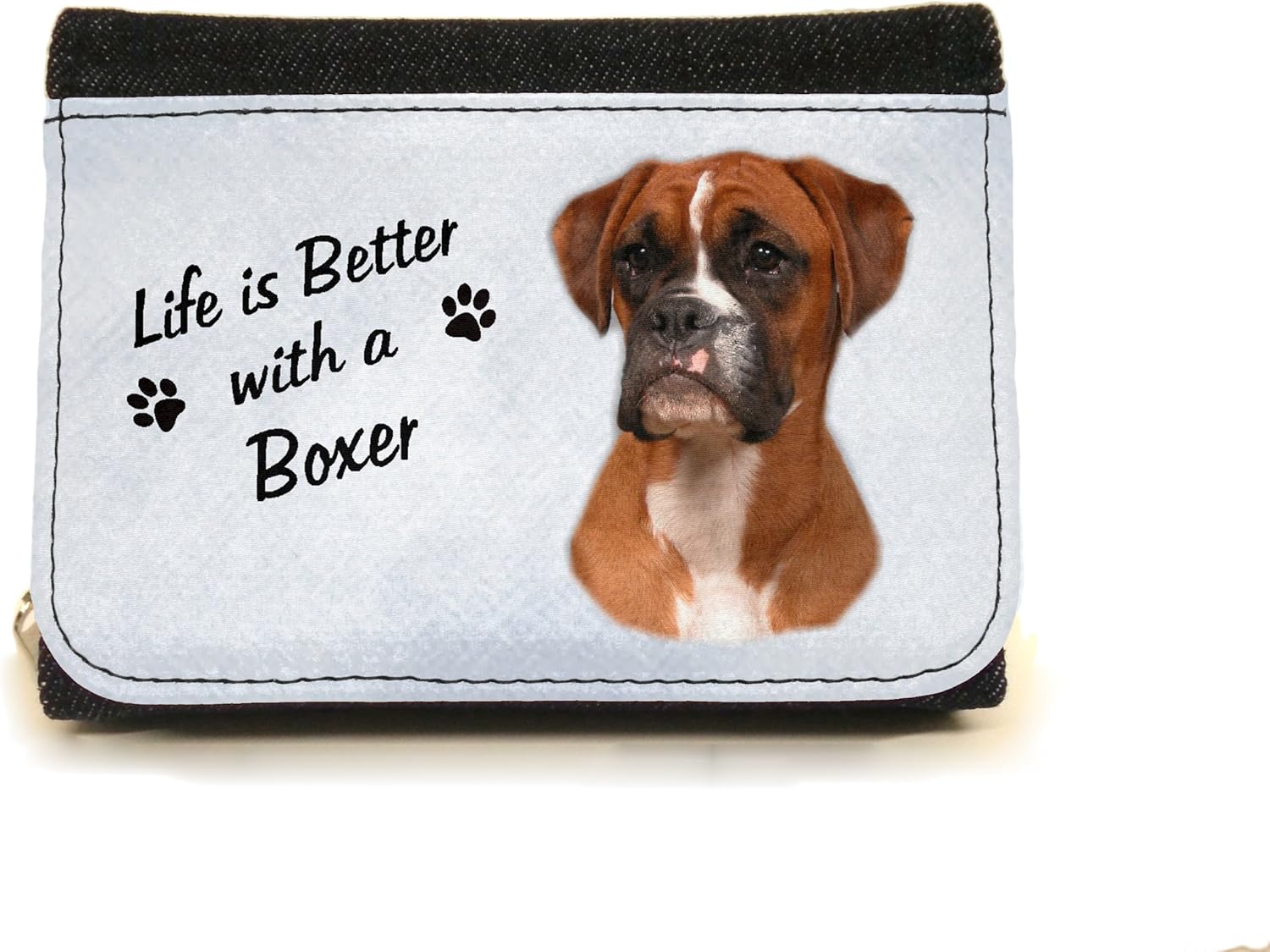 Amazon.com: Boxer Ladies Womens Denim Purse 'Life is Better with a ...
