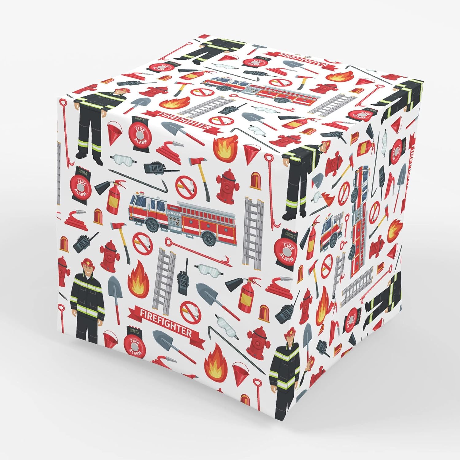 Amazon.com: Firefighter Wrapping Paper Party Gift Wrap - Folded Flat 30 ...