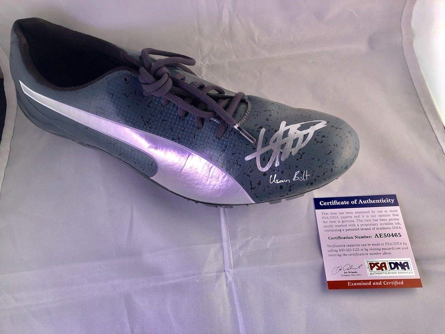 Usain Bolt Signed Official Puma Bolt Cleat Shoe Fastest Man Cert - PSA ...