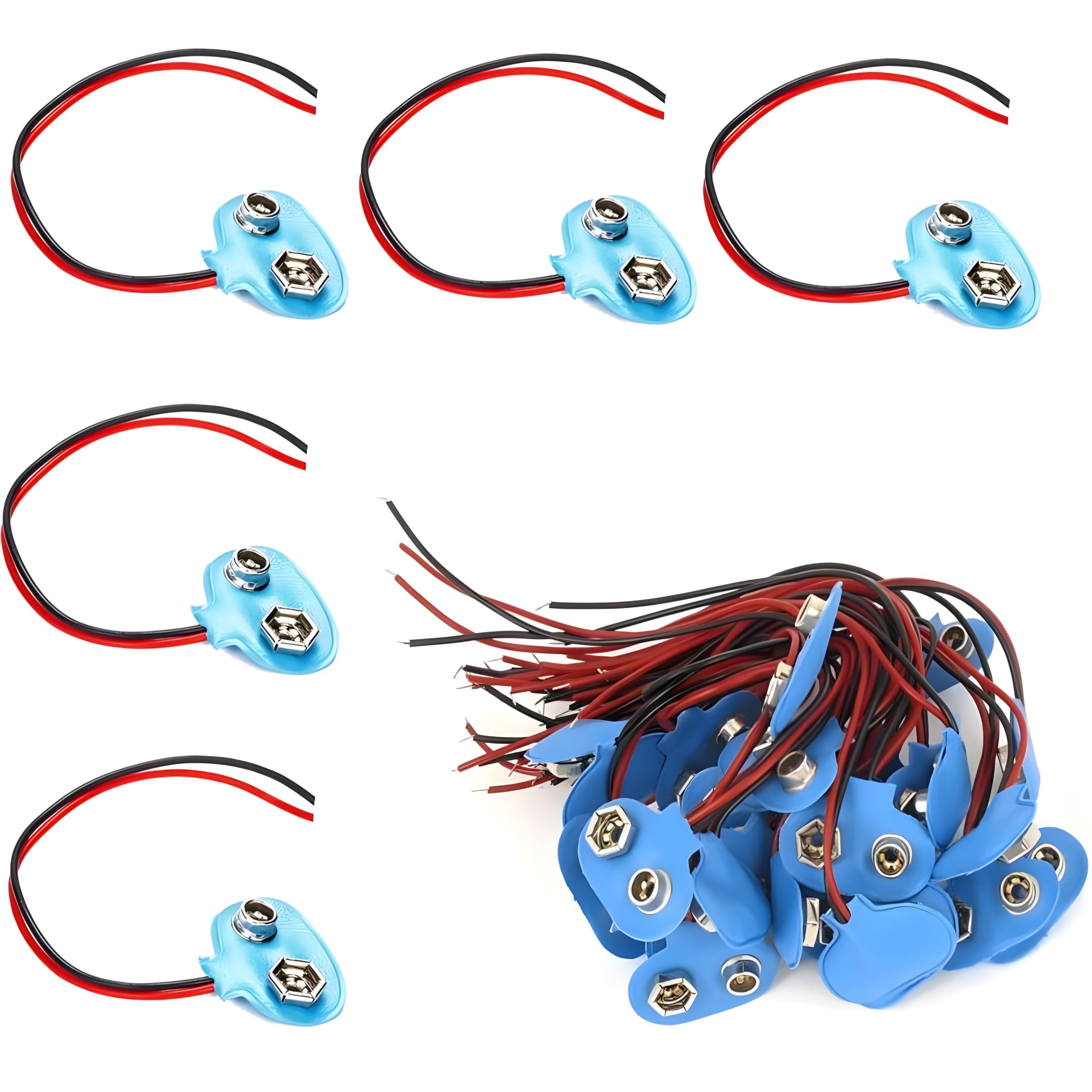 R&D 9V Battery Adapter Snapper Connector Jack Clip Power Cable Lead ...