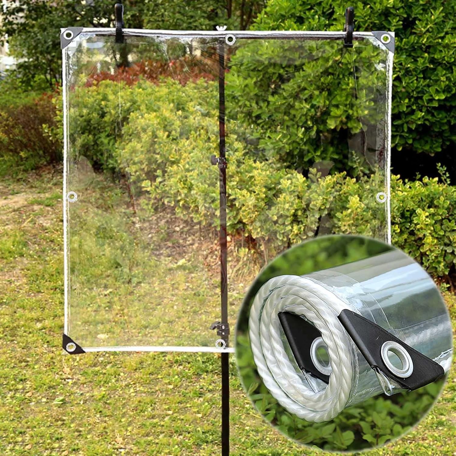 Amazon.com: Suwooy Transparent Waterproof Tarpaulin with Eyelets ...