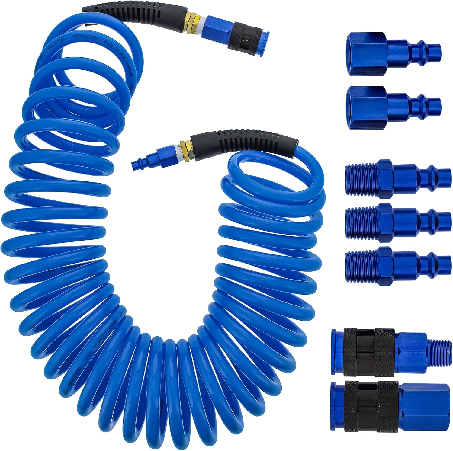 Master Elite Series 1/4" x 25' Polyurethane Recoil Air Hose with Bend ...