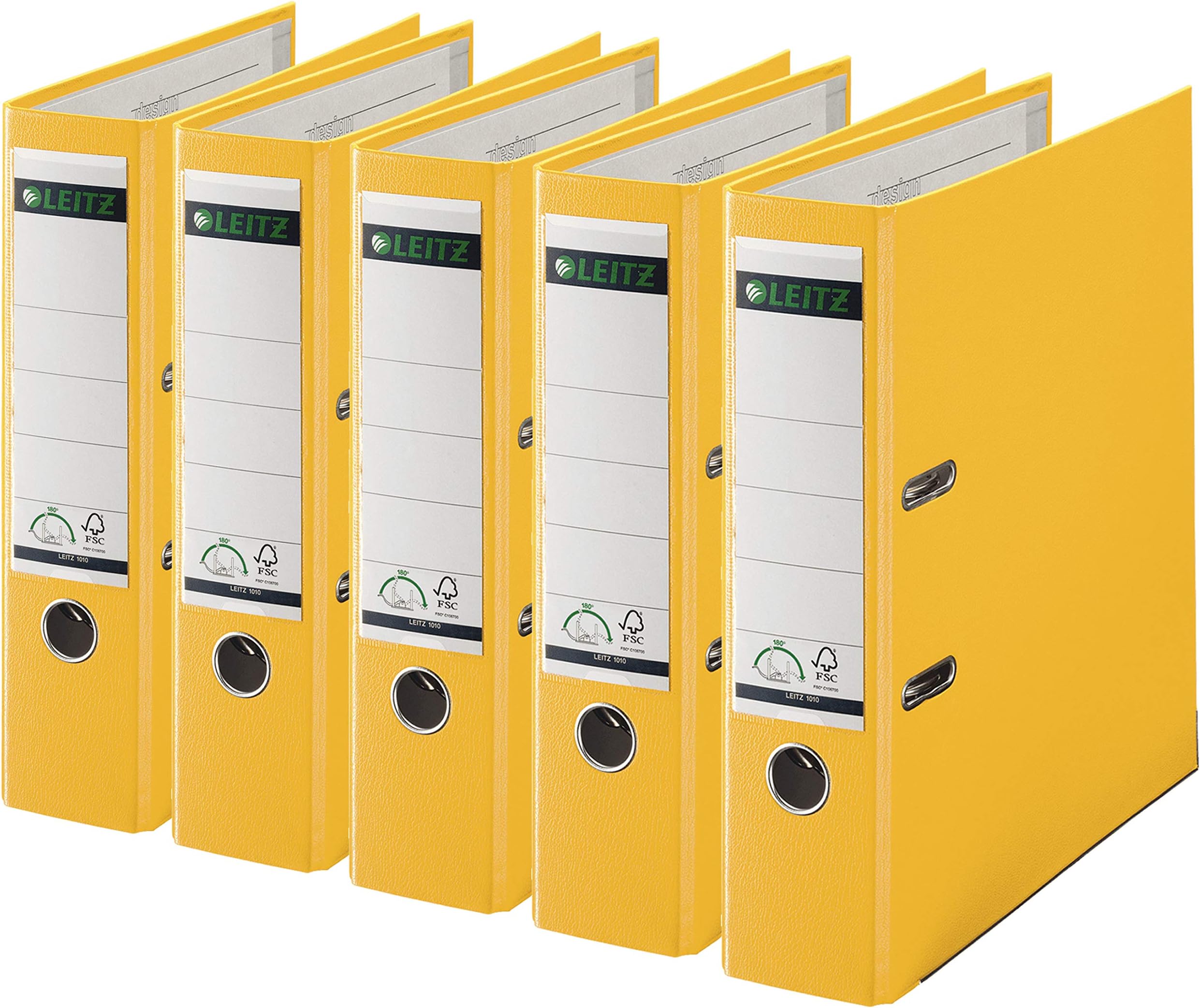5er Sparpack Leitz 1010 Qualitäts-Ordner Plastik breit, mit ...