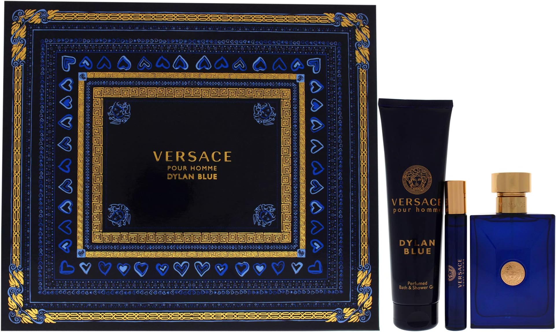 Amazon.com : Versace Dylan Blue 2 Piece Gift Set For Men (3.4 Eau Di ...