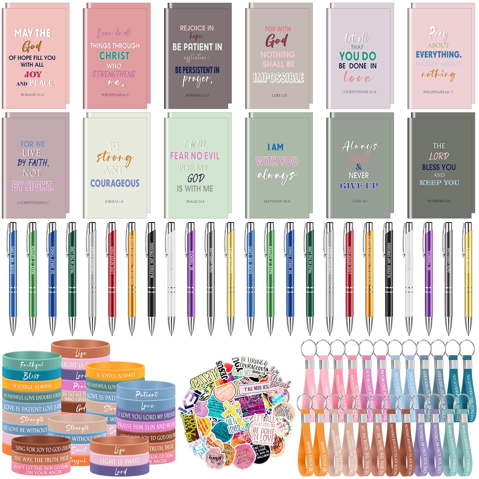 Amazon.com: 146 Pcs Christian Gifts Set Bulk Include 24 Bible Verses ...