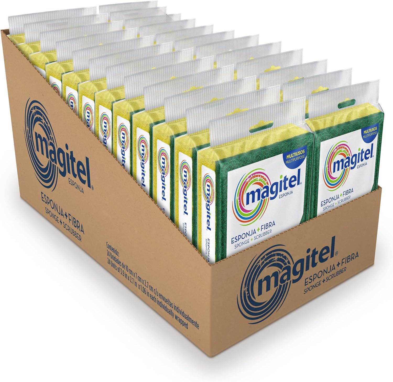 MAGITEL FIBRA ESPONJA 24 PIEZAS X CAJA JR 10X7 : Amazon.com.mx: Belleza