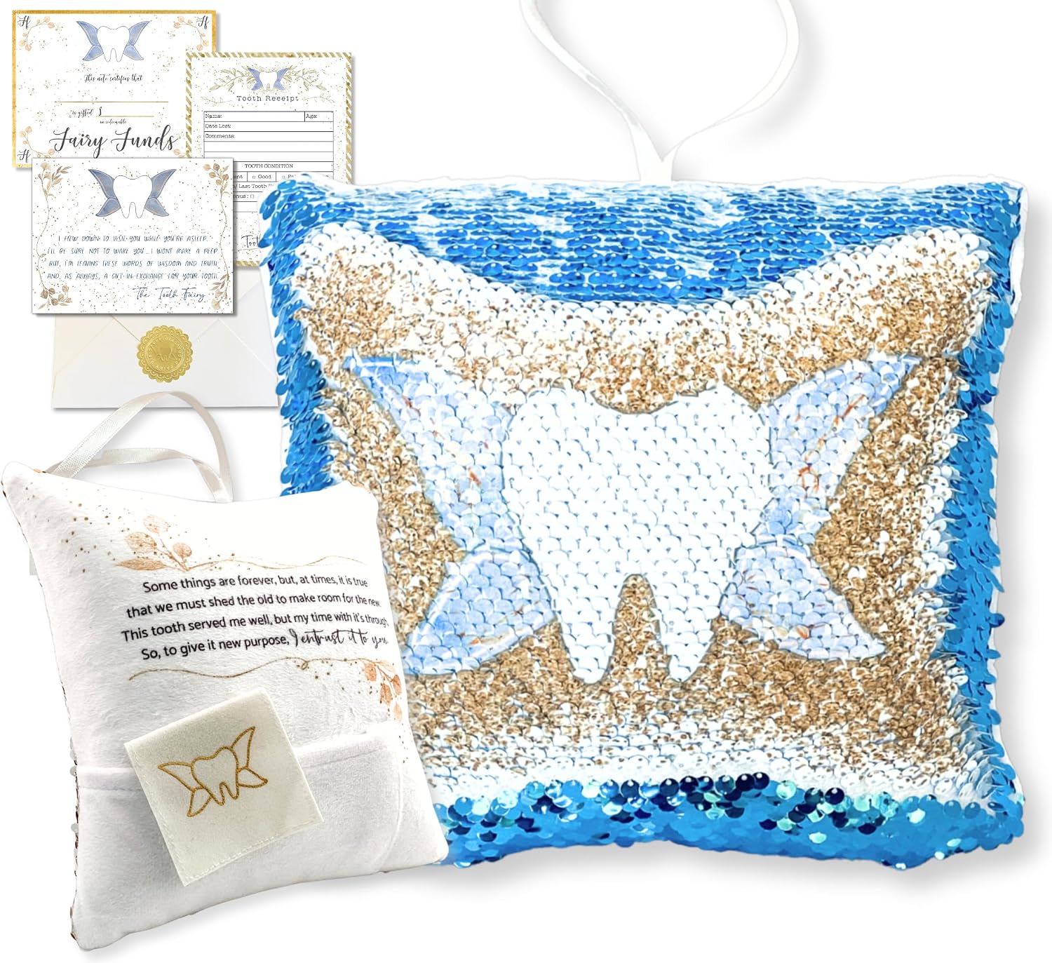 Amazon.com: Tooth Fairy Pillow Kit for Girls and Boys - Tooth Fairy ...