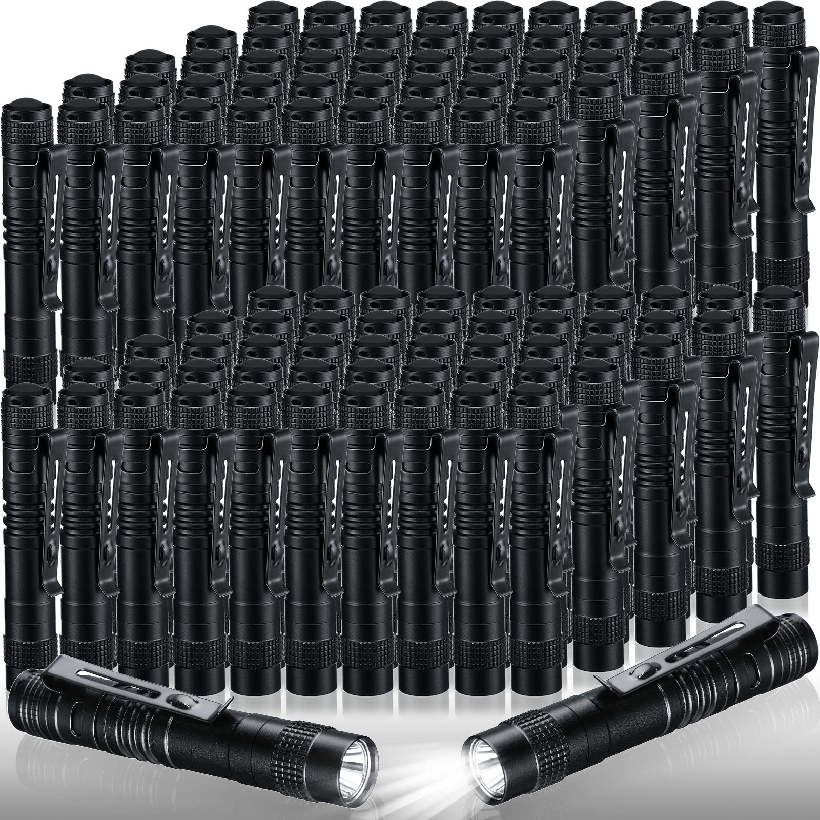 Zhengmy 100 Pieces Pocket Flashlight Set Bulk LED Compact Mini ...