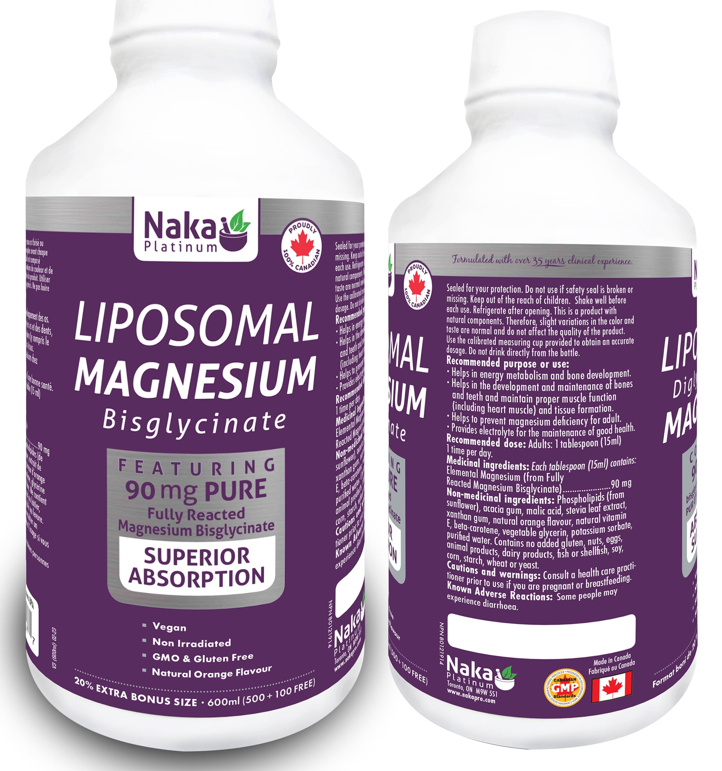 Naka Platinum LIPOSOMAL MAGNESIUM Bisglycinate Superior Absorption ...