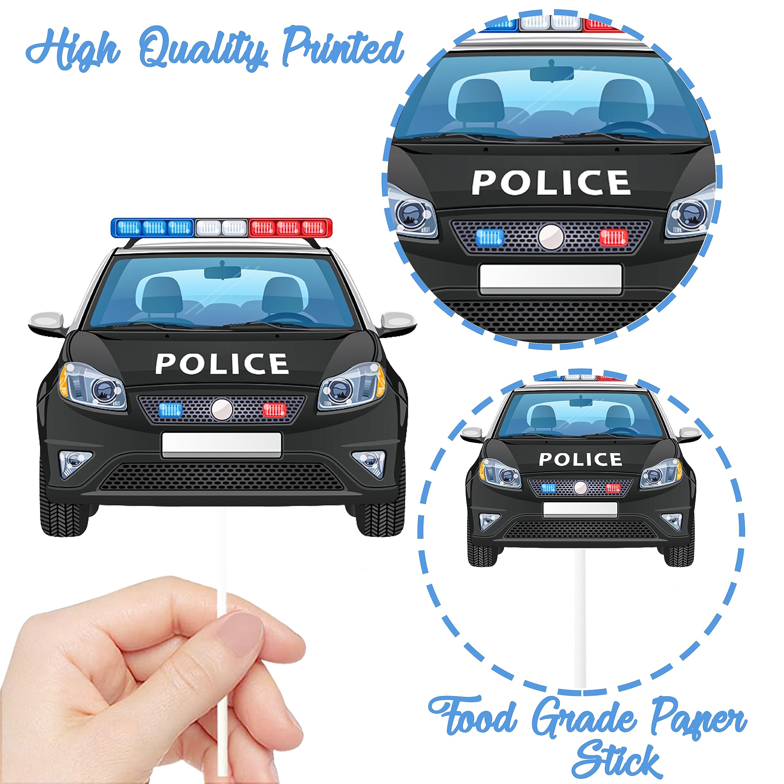 Snapklik.com : Police Cupcake Toppers 36Pcs Party Picks - Policeman ...