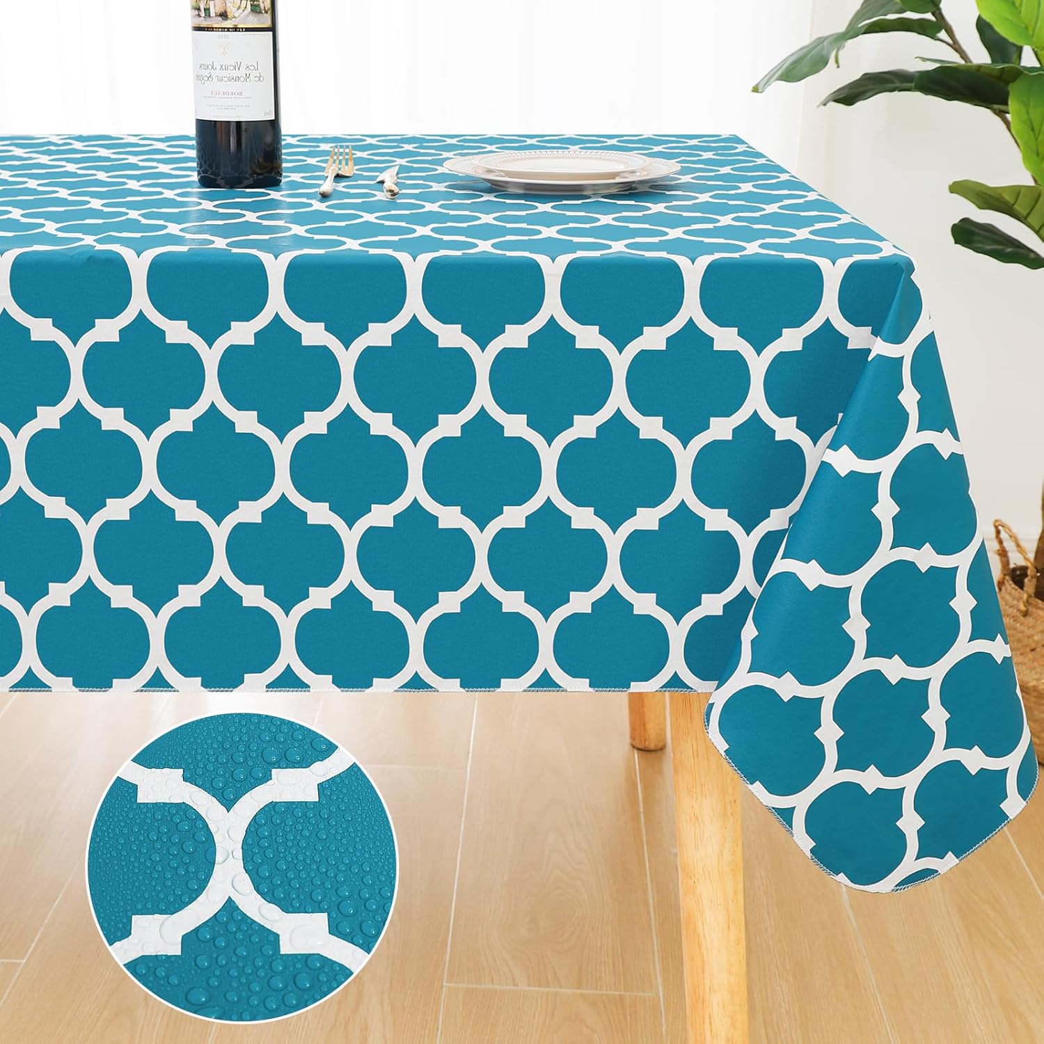 Amazon.com: smiry Rectangle Table Cloth, Waterproof Vinyl Tablecloth ...