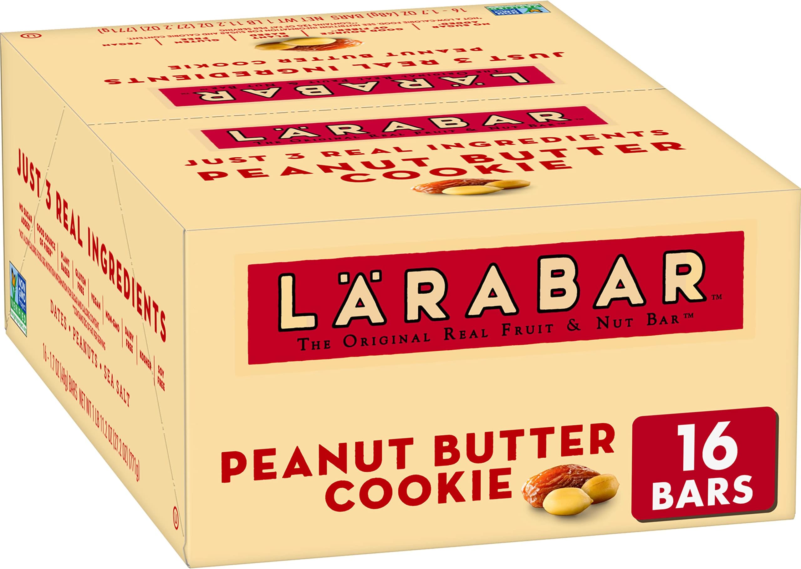 Amazon.com: Larabar Peanut Butter Cookie, Gluten Free Vegan Fruit & Nut ...