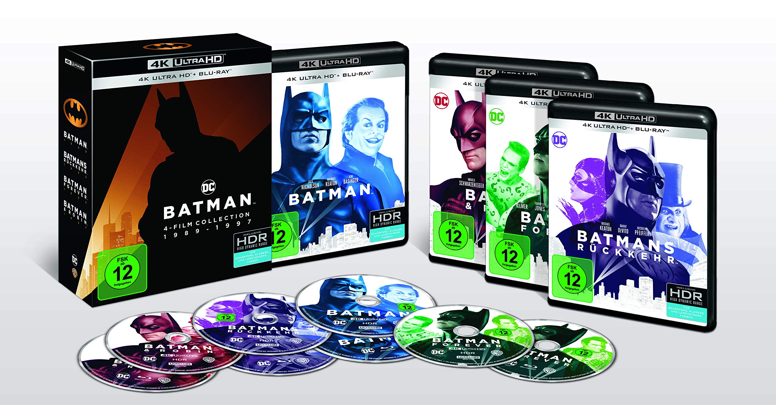 Batman 1-4 - 4K Collection (4K Ultra-HD + Blu-rays) (8 Discs): Amazon ...