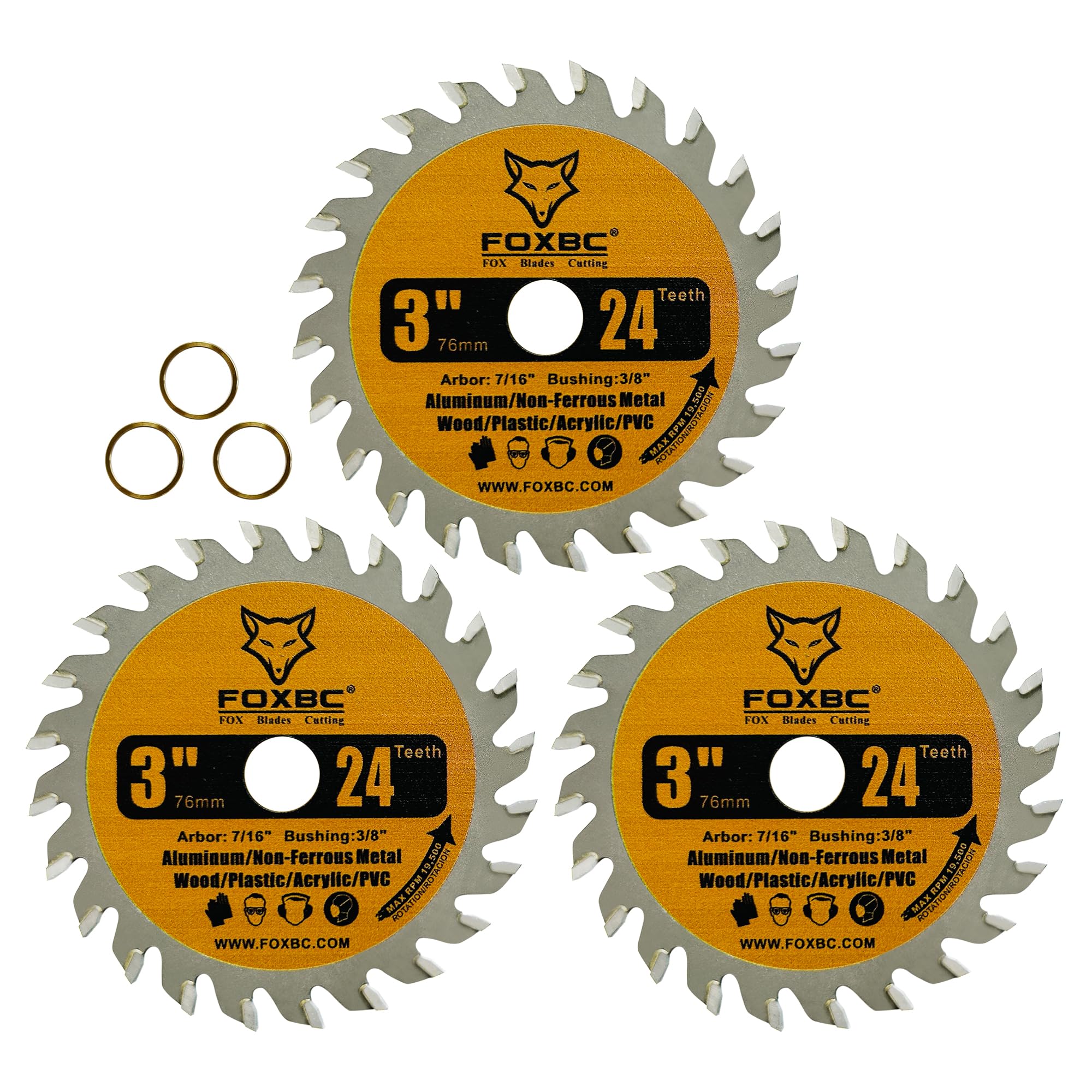 Snapklik.com : FOXBC 3 Inch Circular Saw Blade 24T Carbide Cuts For ...
