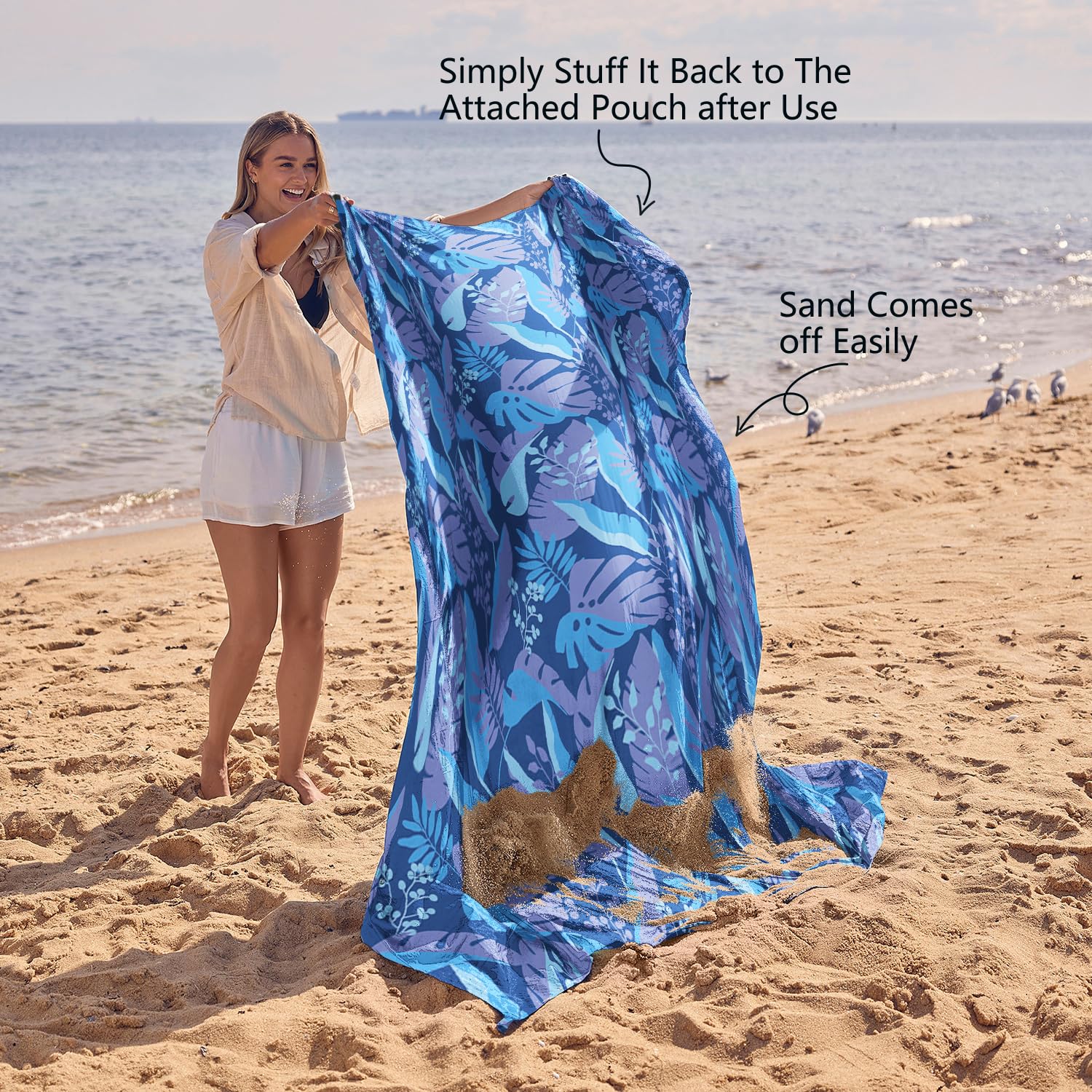 Snapklik.com : WEKAPO Beach Blanket Waterproof Sandproof Oversized ...
