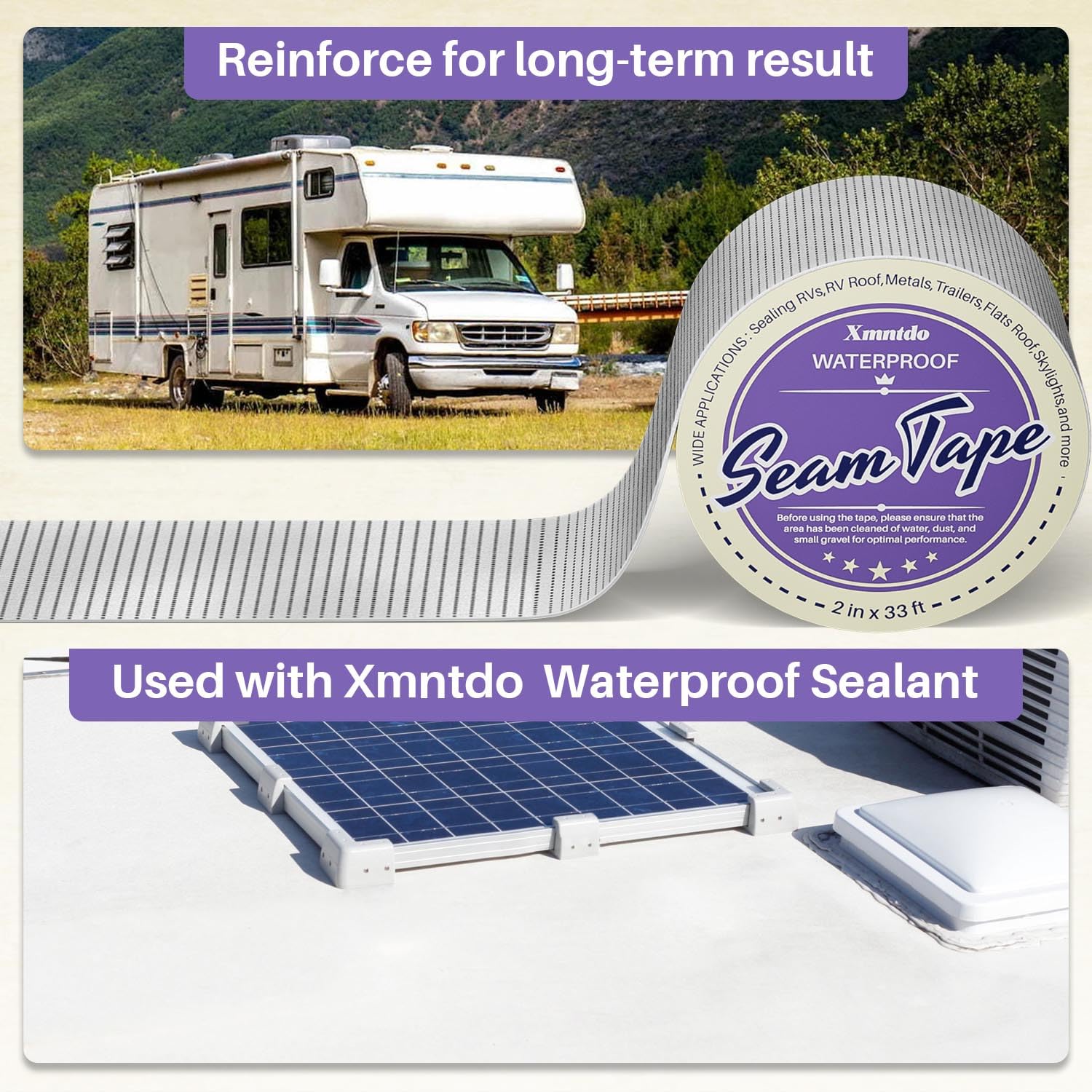 Snapklik.com : Waterproof Seam Tape, 2 Inch X 33 Foot RV Sealant Tape ...