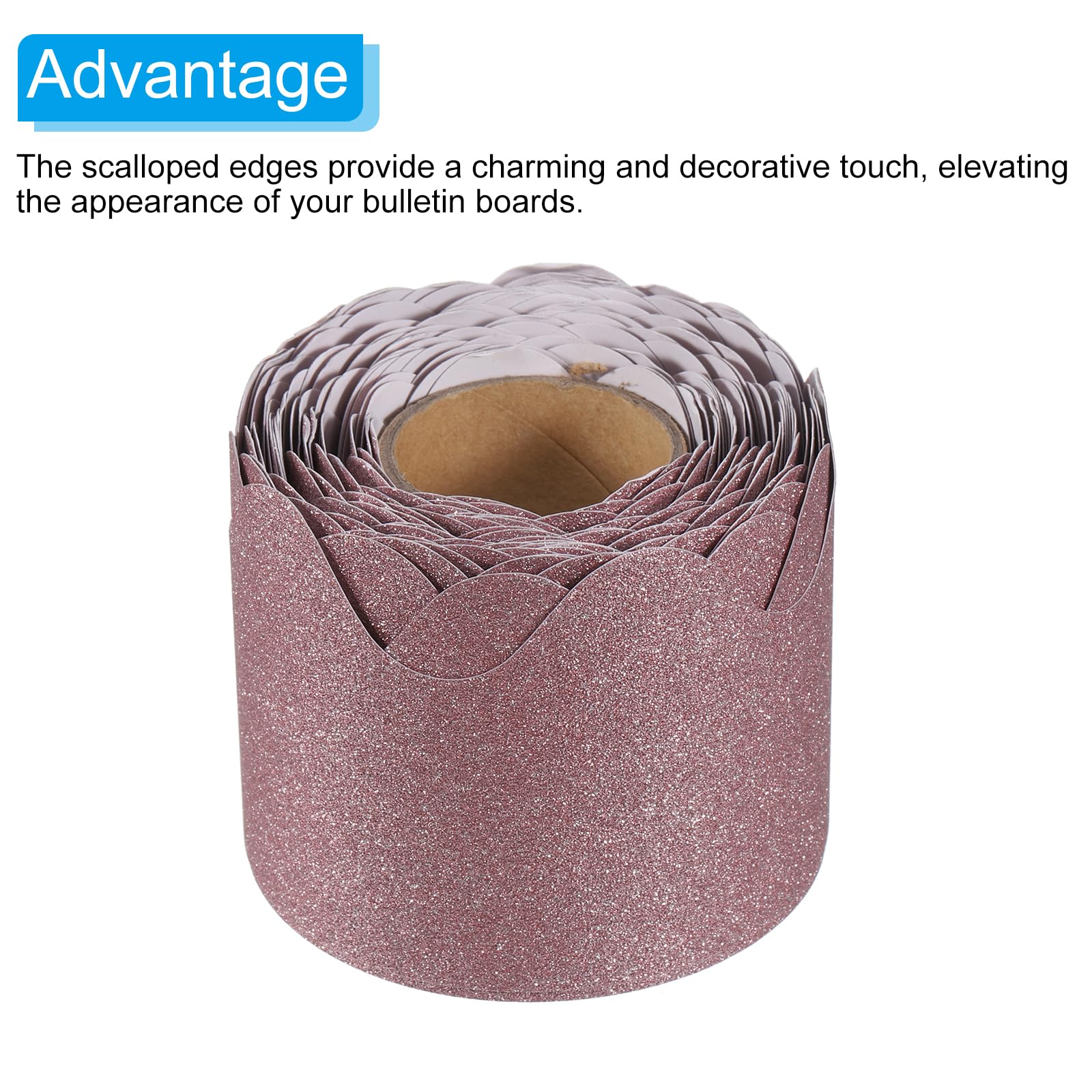 PATIKIL 2.3″ x 32.8ft Bulletin Board Border, Scalloped Trim Strips Wall ...