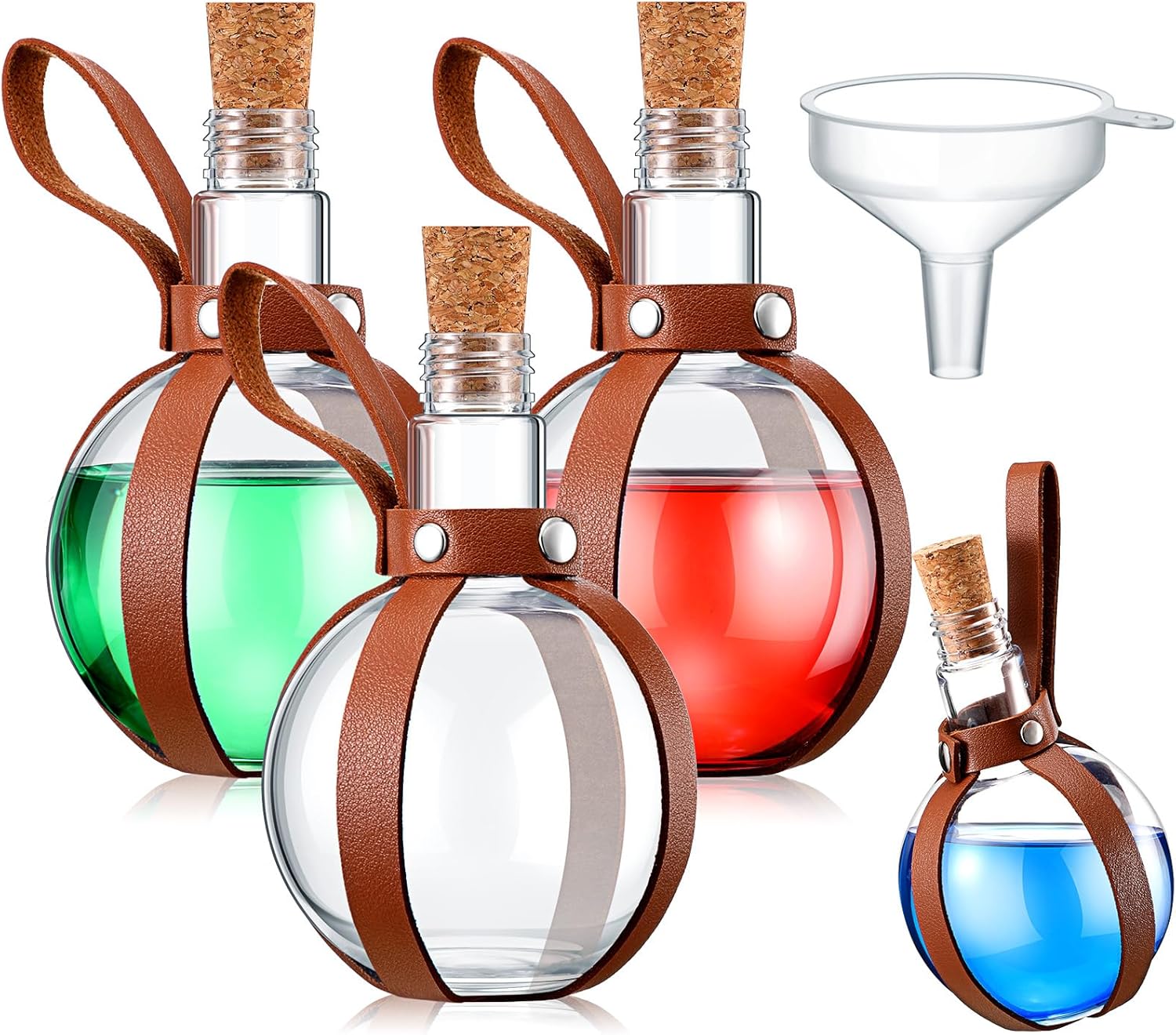 Amazon.com: Baderke 3 Set 8 oz Plastic Potion Bottle Cosplay ...