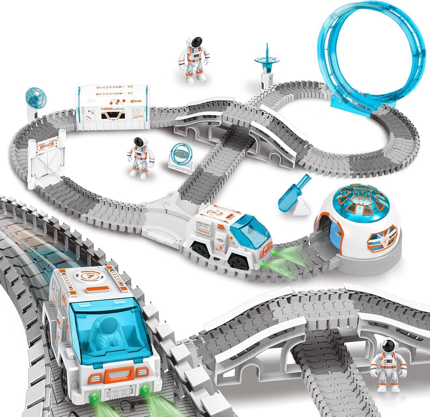 Amazon.com: KIZJORYA Construction Race Track, Space Train Track Set ...