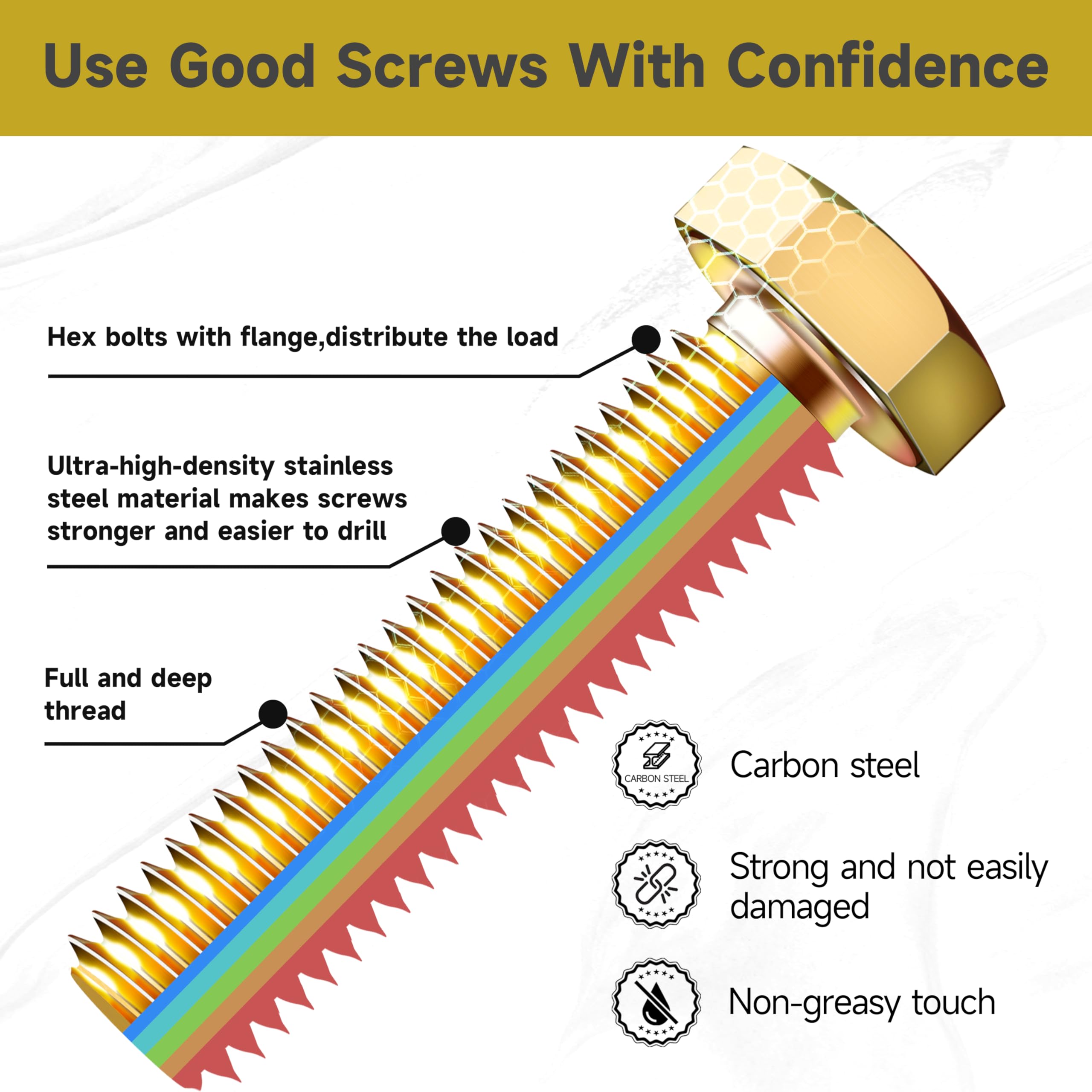 Snapklik.com : 740Pcs M6 M8 M10 M12 Metric Bolts And Nuts Kit, M6x1.0 ...