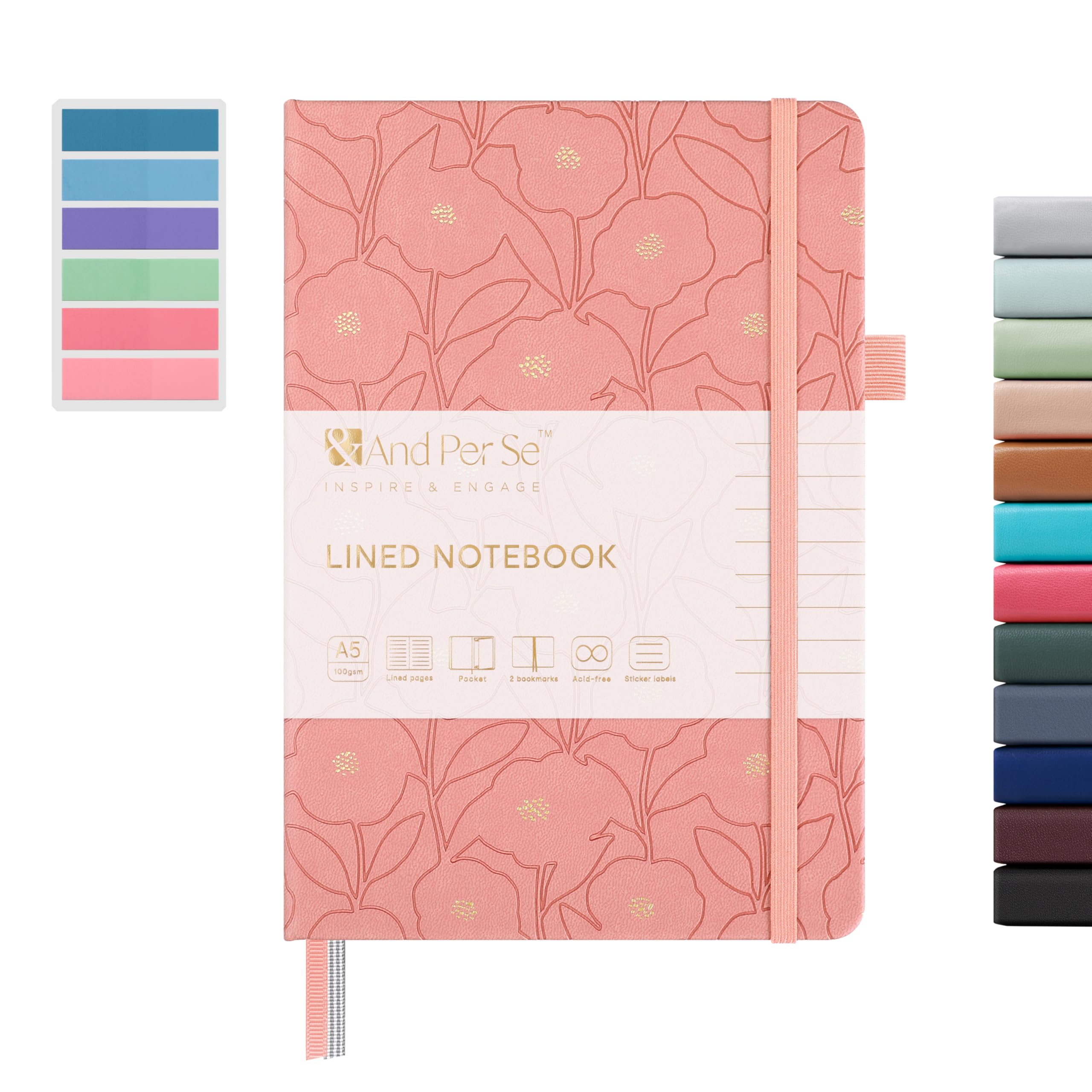 Amazon.com : &And Per Se Lined Journal Notebook with Pattern, 160 Pages ...