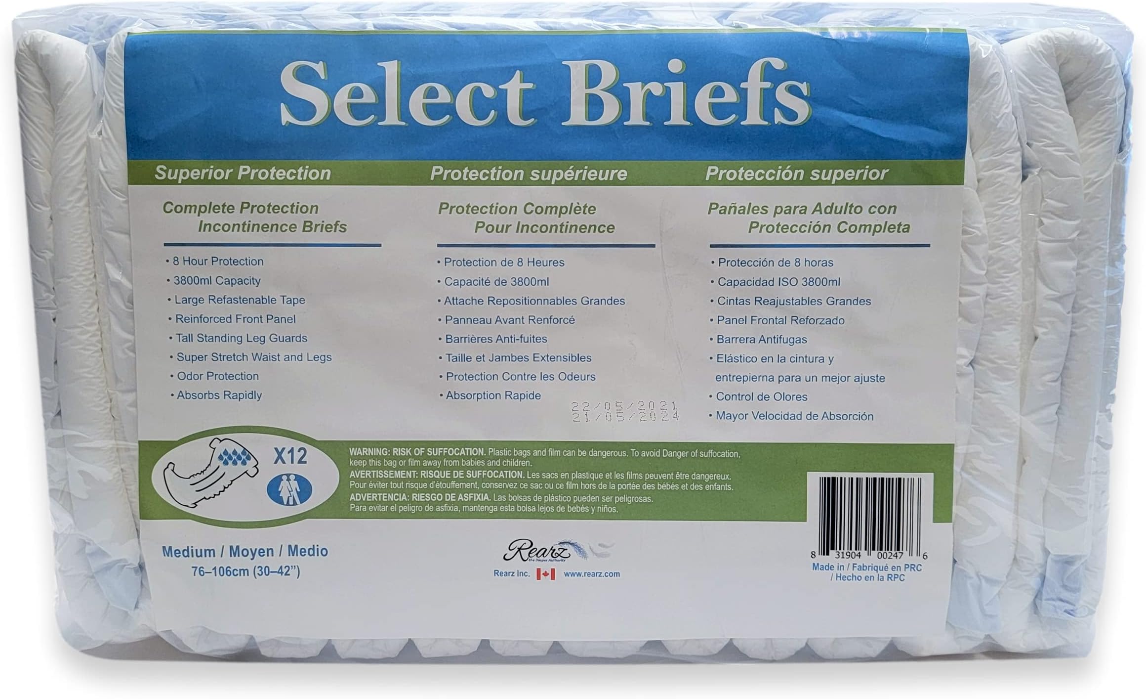 Amazon.com: Rearz - Select - Adult Diapers - 2 Oversized Tapes (12 Pack ...