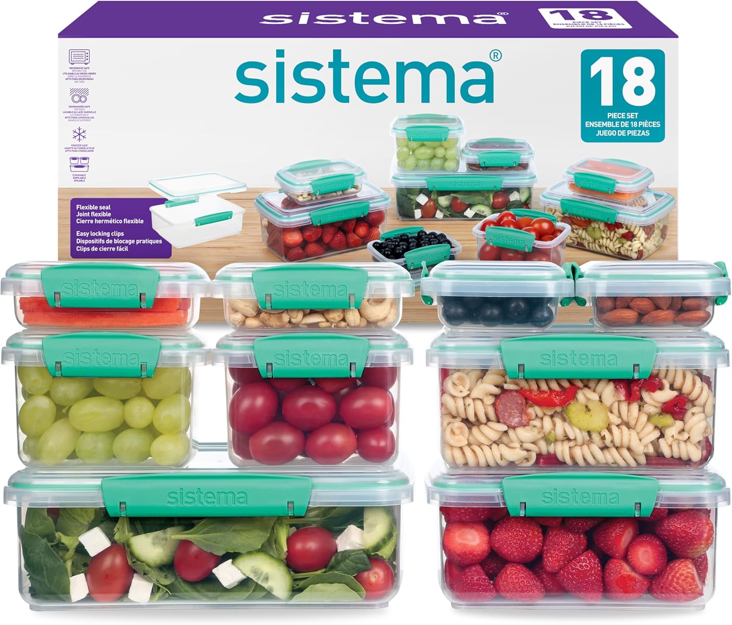 Amazon.com: Sistema KLIP IT Storage Containers, Airtight and Stackable ...