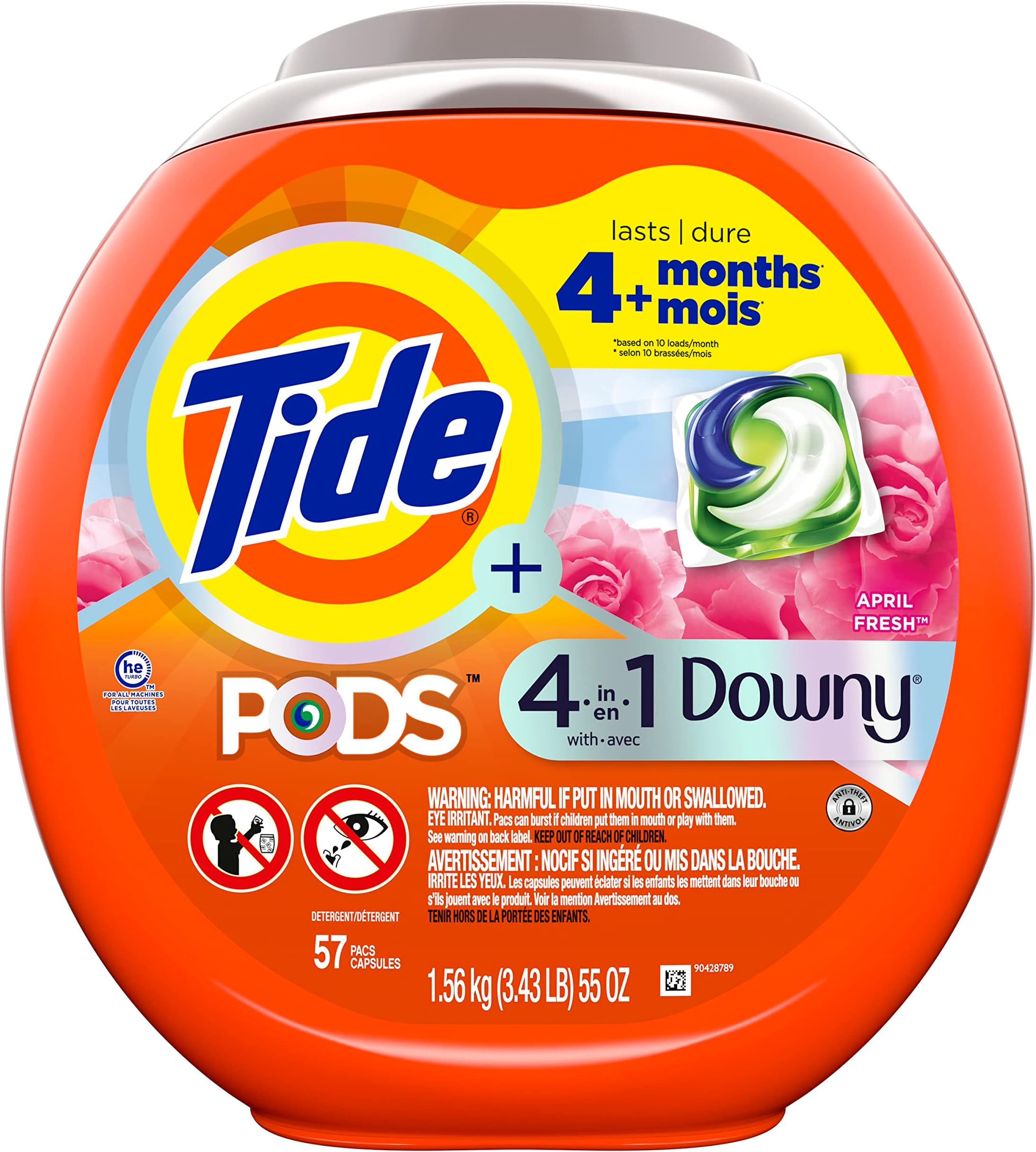 Amazon.com: Tide PODS with Downy Liquid Laundry Detergent Pacs April ...