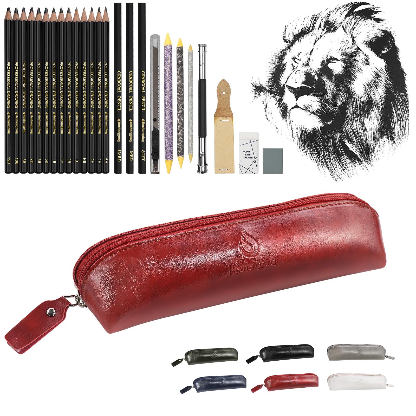 Amazon.com : Heshengping, Sketching and Drawing Pencils Set-26pcs,Art ...