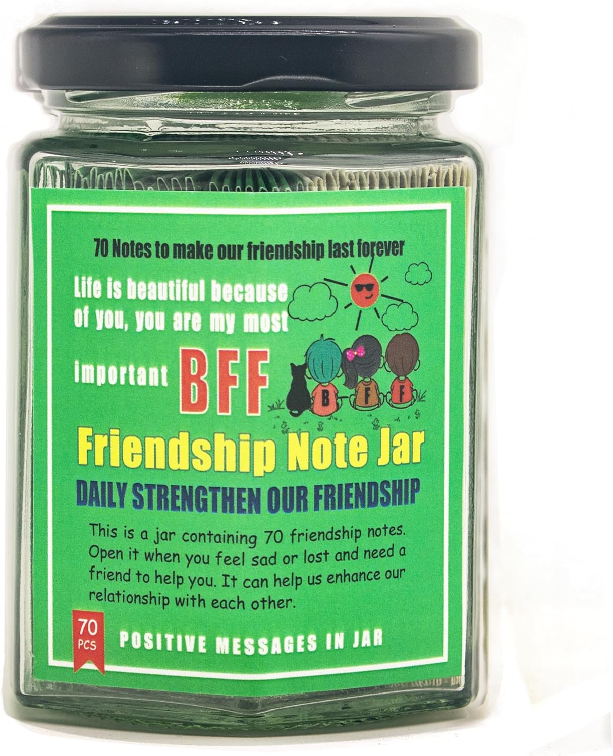 Amazon.com: 70 Positive Messages in a jar,Friendship note jar ...
