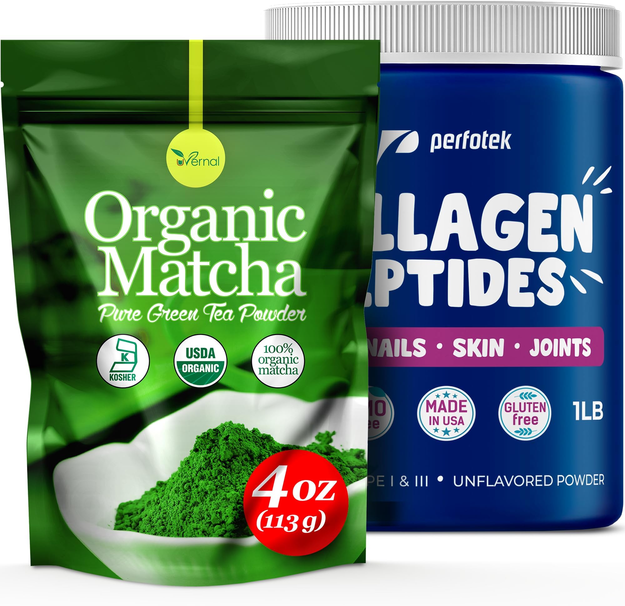 Amazon.com: Pure Matcha for Smoothies Latte and Baking 4Oz / Collagen ...