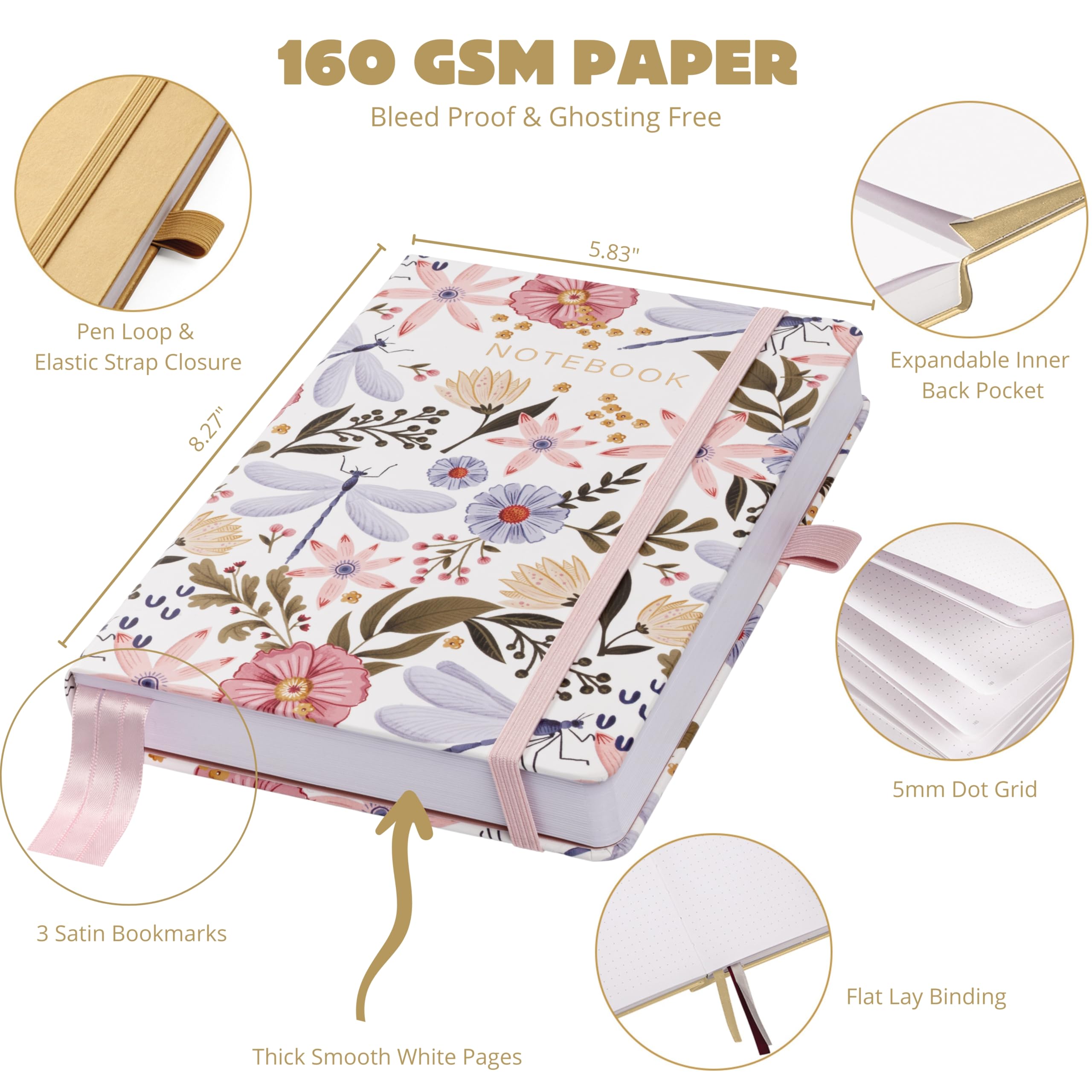 Snapklik.com : Dotted Journal 160gsm No Bleed Thick White Paper 200 ...