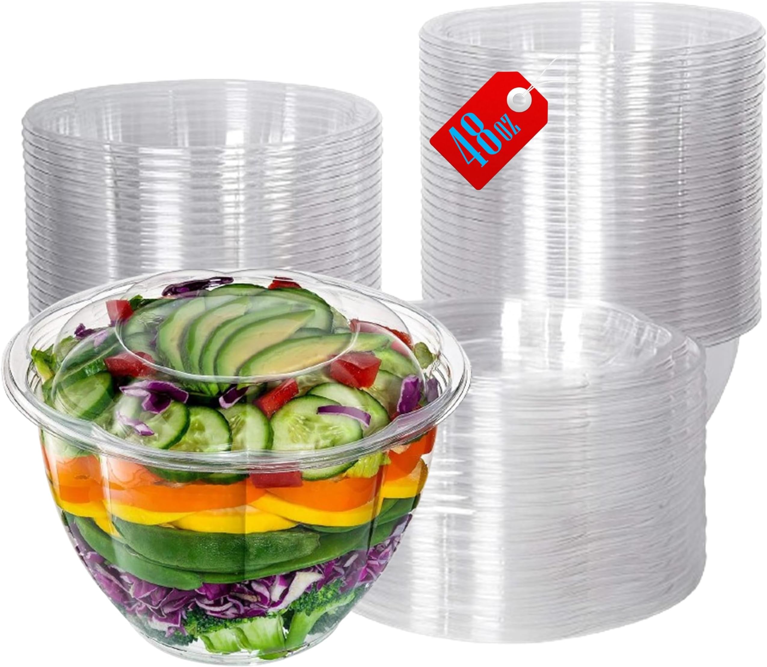 Amazon.com: Smygoods Plastic Salad Bowls with Airtight lids Disposable ...
