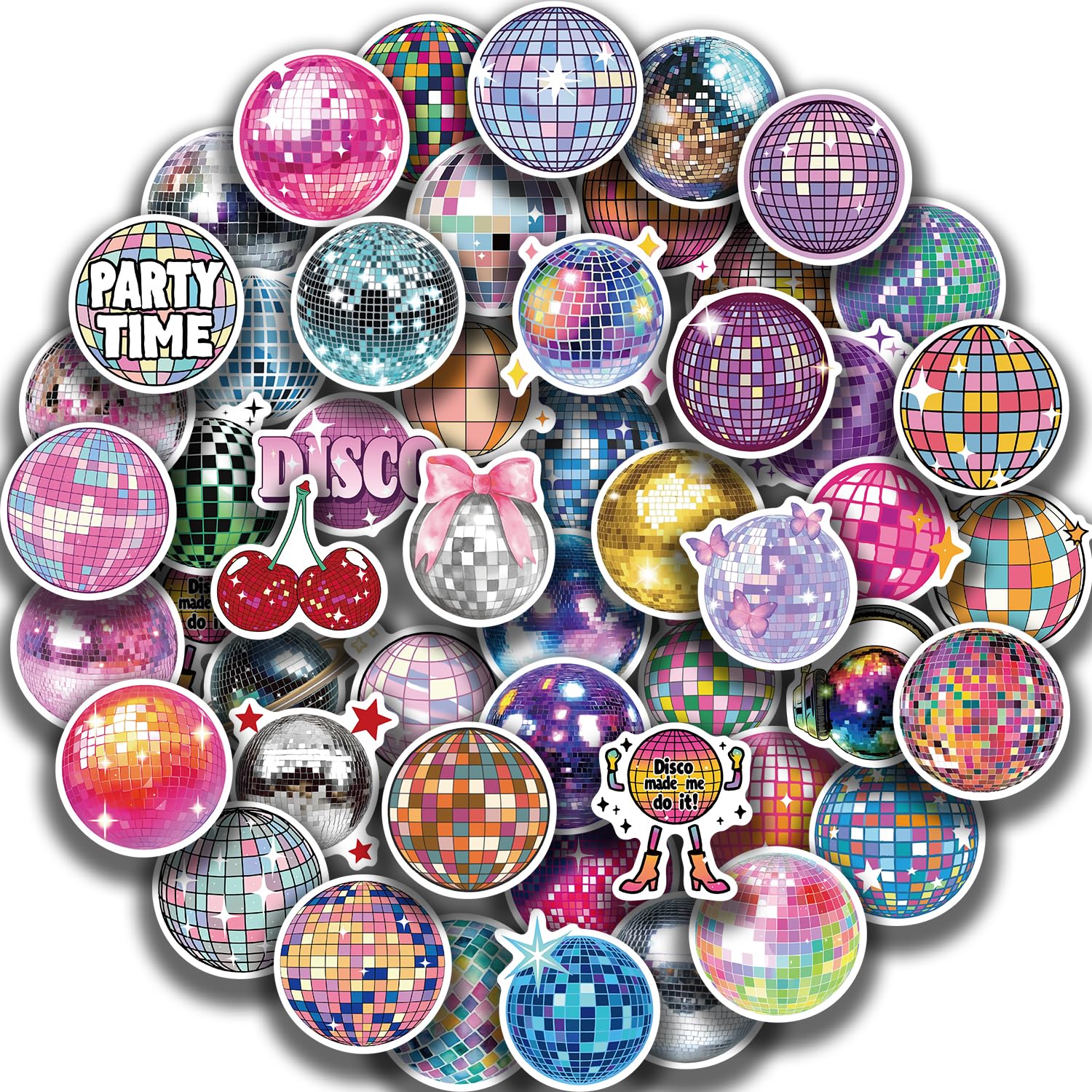 Amazon.com: 50 PCS Disco Ball Sticker for Water Bottle 70s 80s Party ...