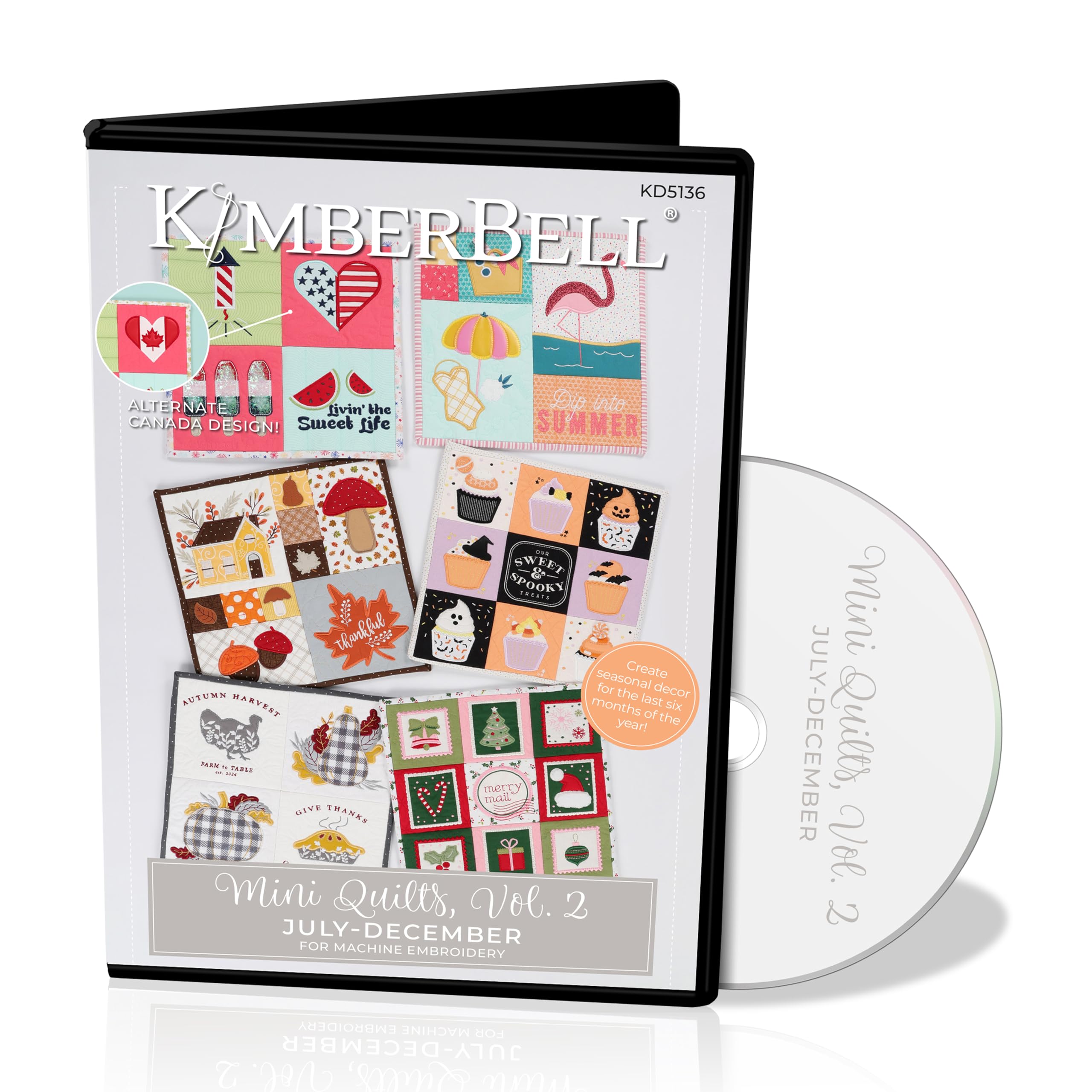 Amazon.com: Kimberbell Mini Quilts - Machine Embroidery Design CD ...
