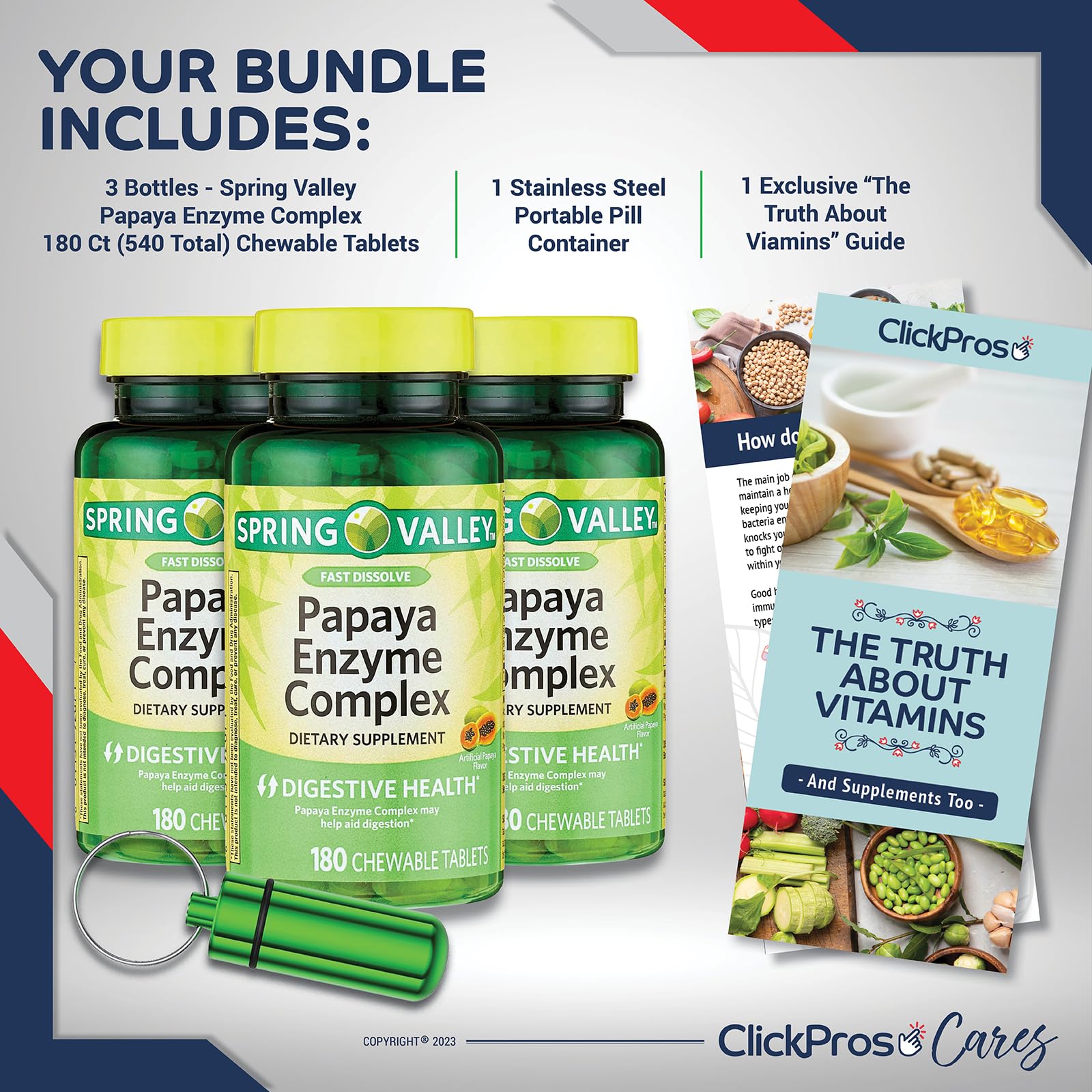 Snapklik.com : Spring Valley Papaya Enzyme Complex Chewable Tablets ...
