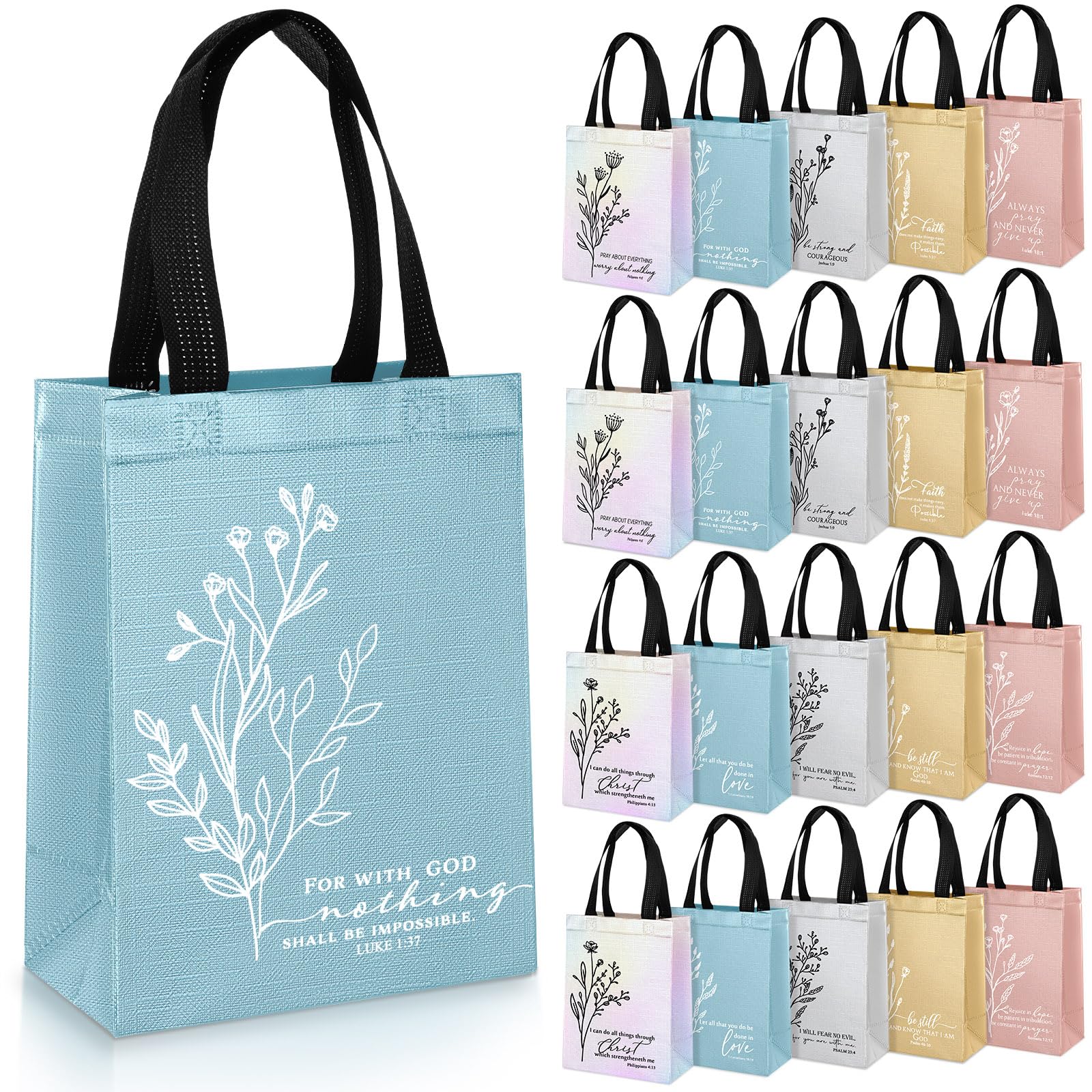 Amazon.com: Sweetude 20 Pcs Christian Gift Bags Bulk with Handle ...