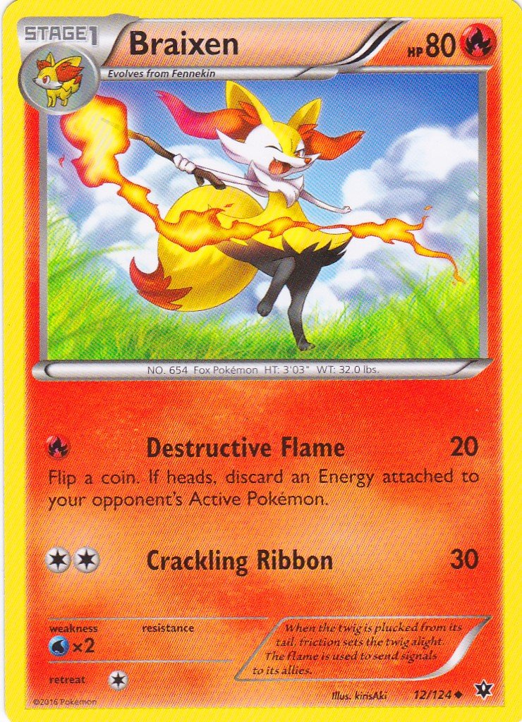 Cartao Pokemon Braixen Braixen Card Etsy Portugal