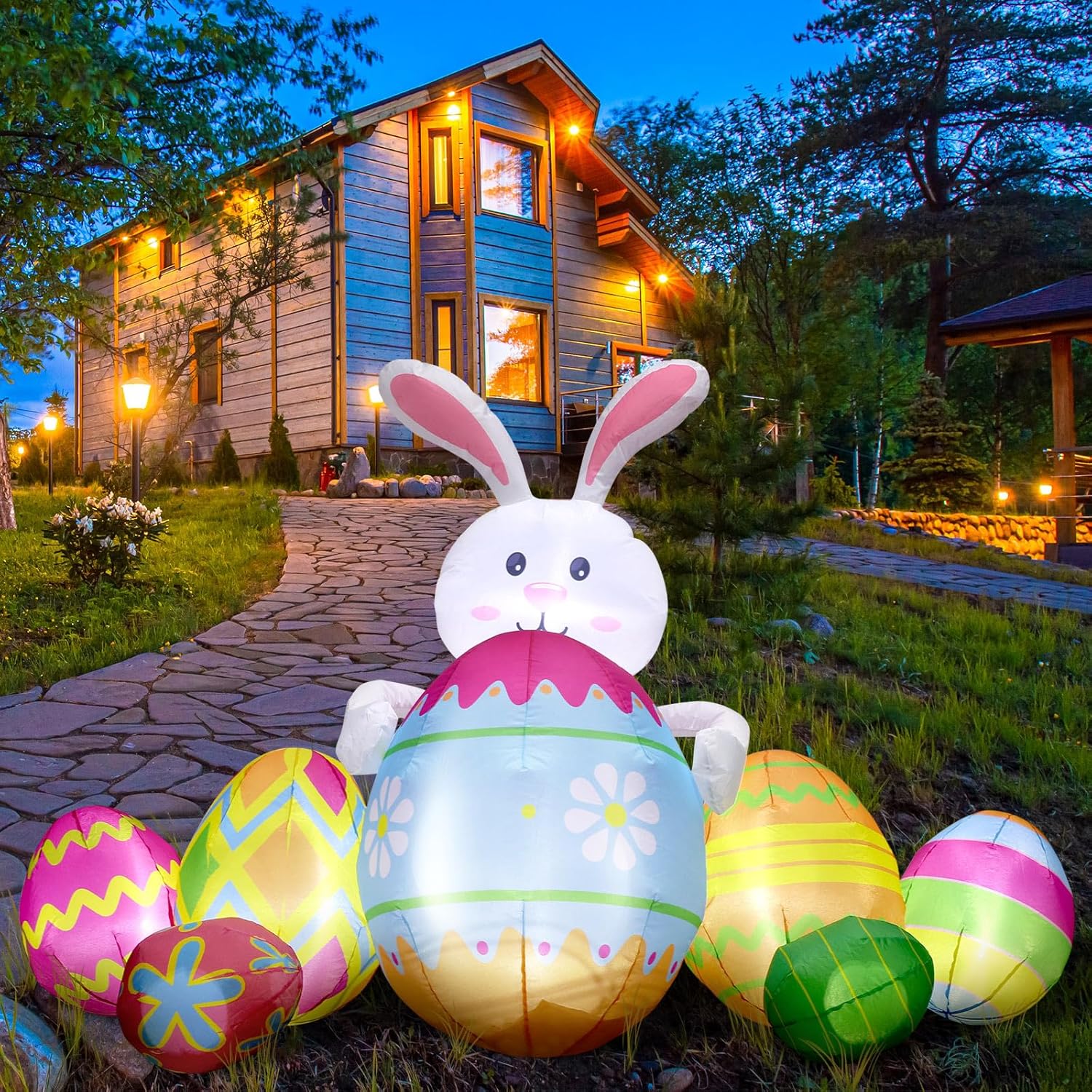 Amazon.com: Bencailor Easter Inflatables Outdoor Decorations Rabbit ...