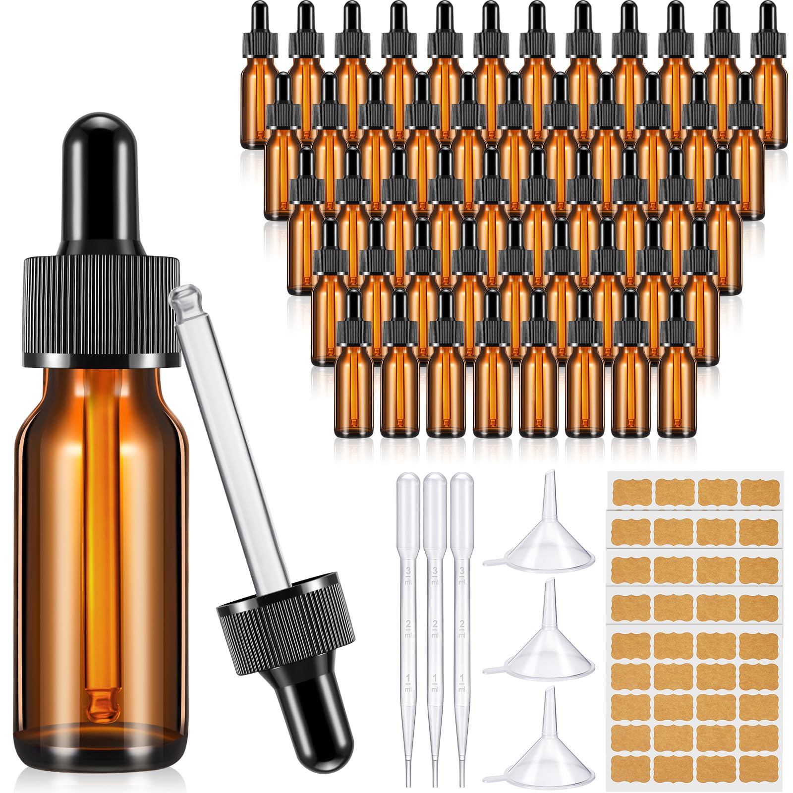 Amazon.com: Lallisa 100 Pack Essential Oil Dropper Bottle 15 ml (1/2 oz ...