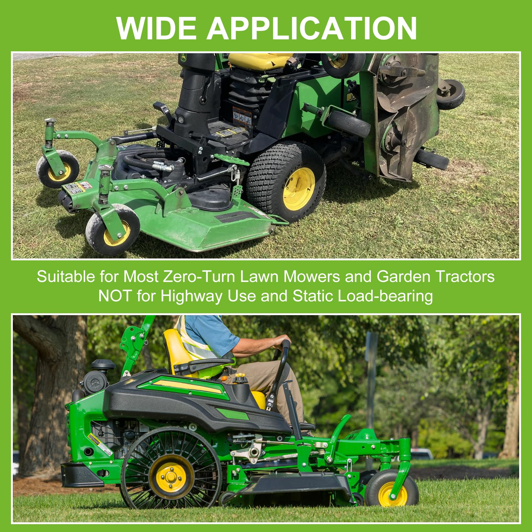 2 PCS 11x4.00-5" Flat Free Lawn Mower Tire on Wheel, 3/4" 5/8" 1/2 ...