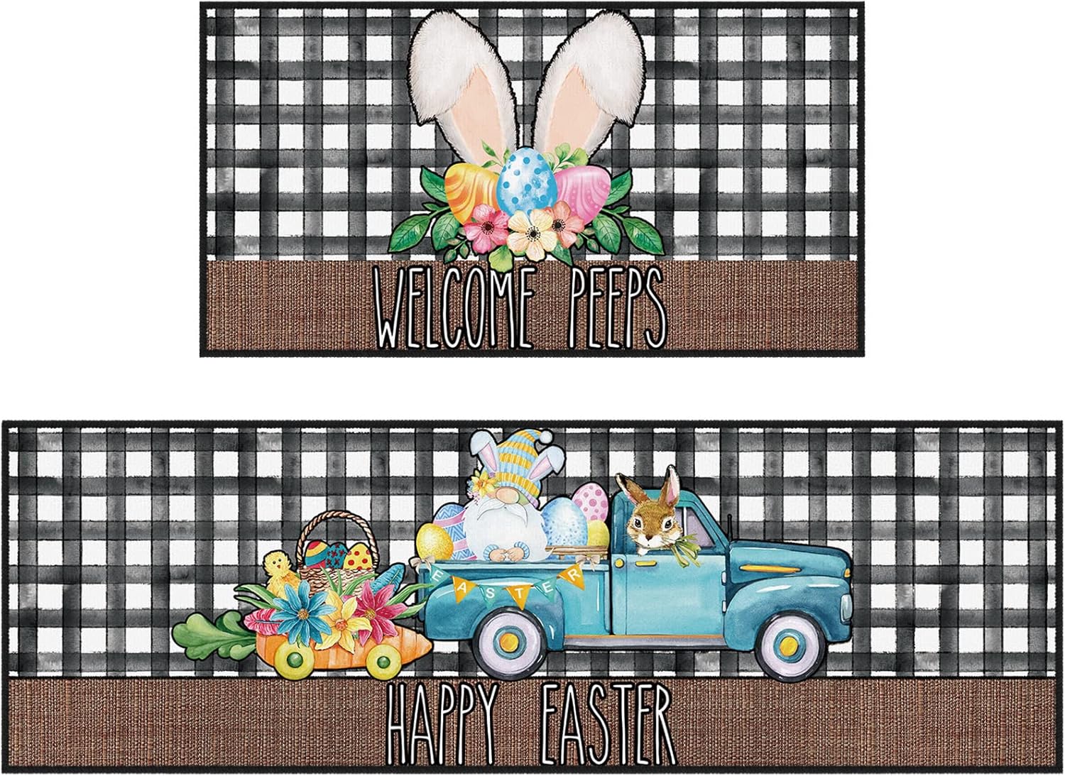 Amazon.com: 2 Pcs Easter Kitchen Rugs and Mats Buffalo Colorful Egg ...